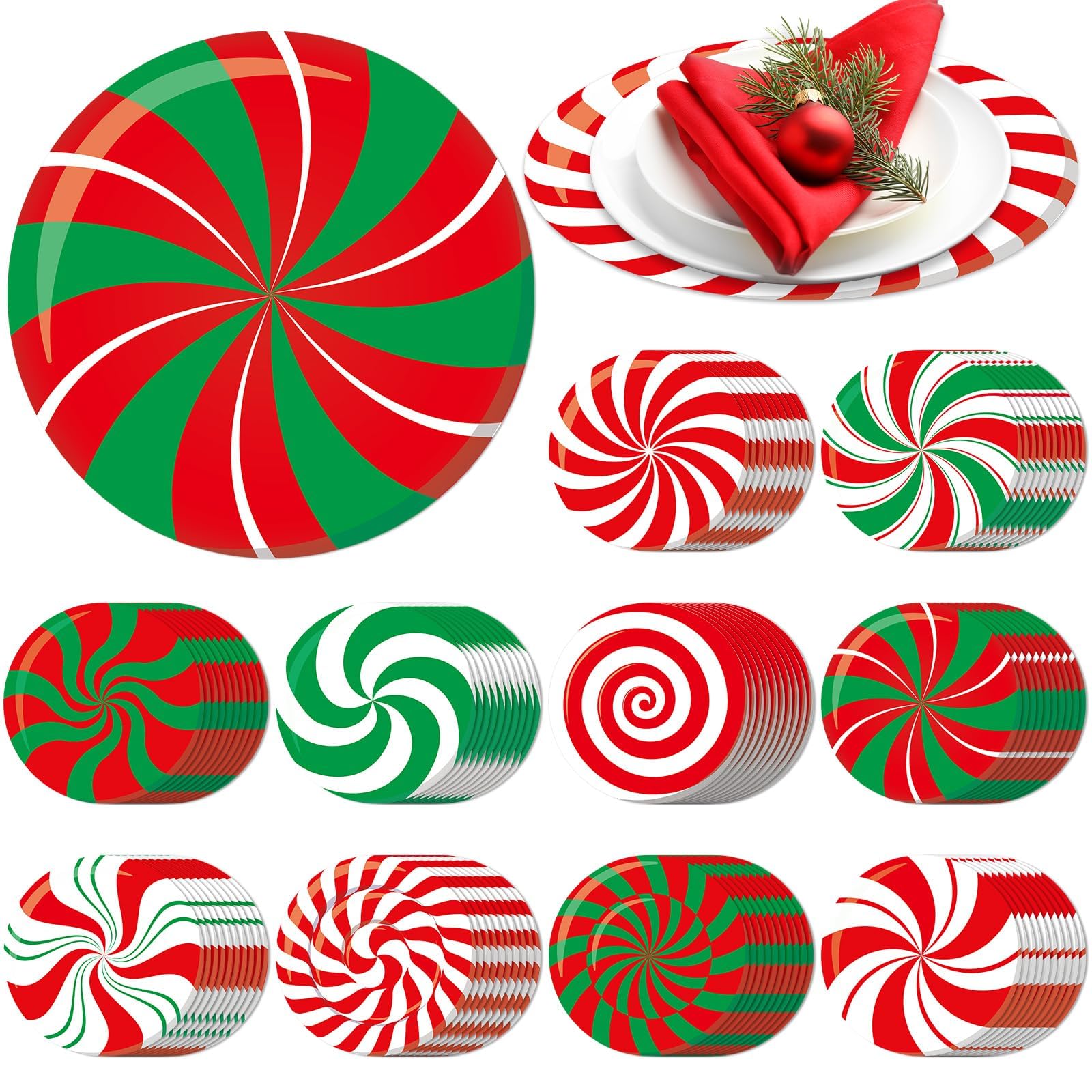 Amazon.com: OBUSATT 100Pcs Disposable Christmas Candy Place Mats ...