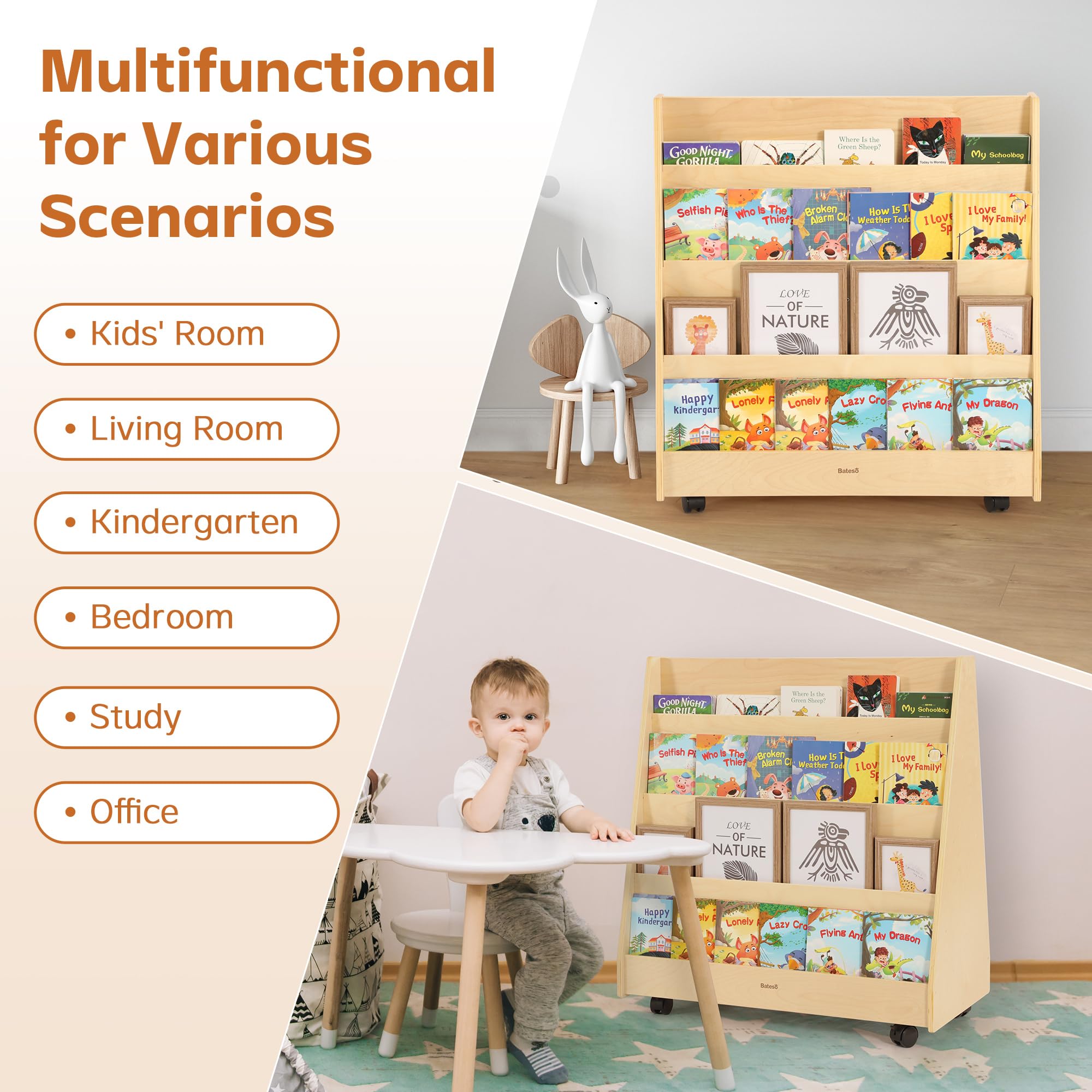 Snapklik.com : Bateso Double-Sided Bookshelf