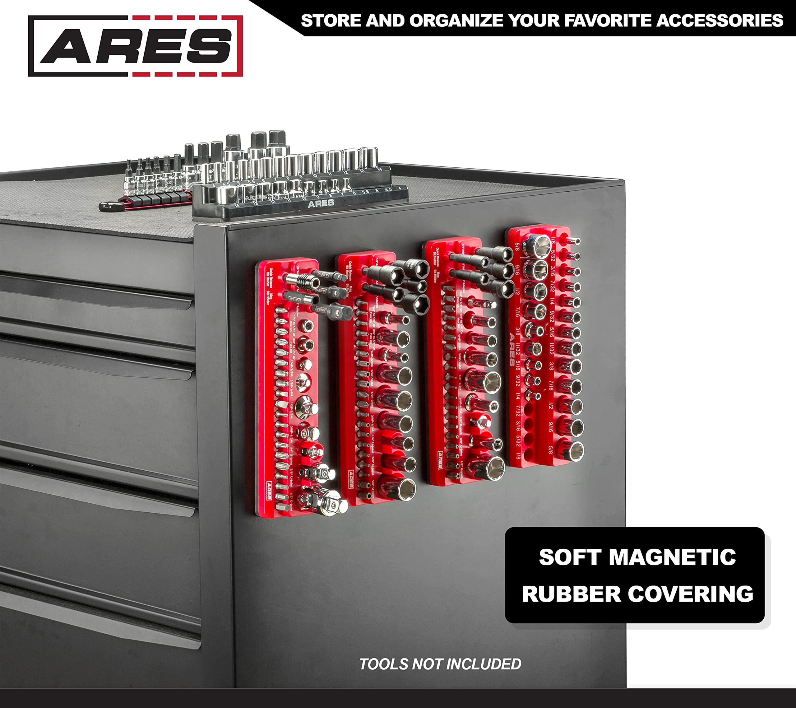 Snapklik.com : ARES 70750-34-Piece Magnetic Tool Accessory Holder ...