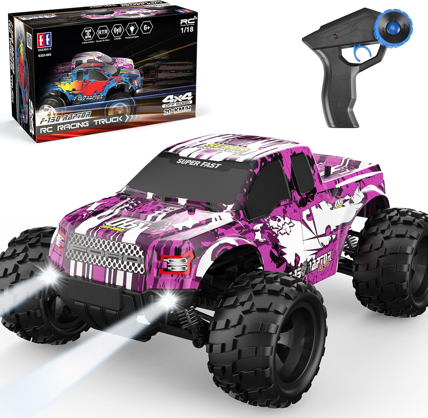 Amazon.com: DOUBLE E Remote Control Car 20km/h Off Road RC Race Car ...
