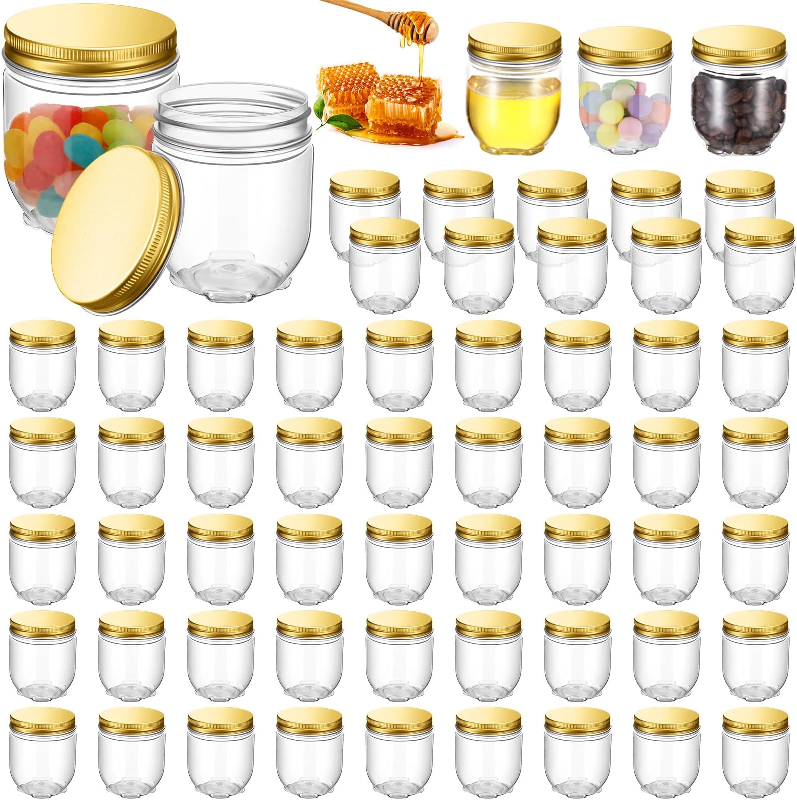 Amazon.com: SENONAPO 120 Pcs 3 oz Clear Plastic Jars with Lids, Wide ...