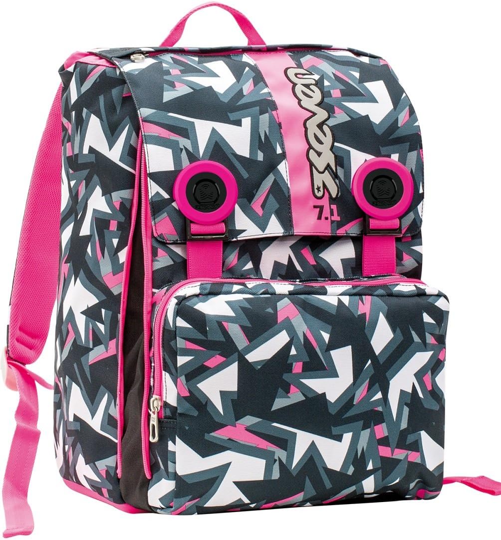 seven Zaino Scuola triplicabile Tag Girl - Rosa Nero - Estensibile - 31 ...