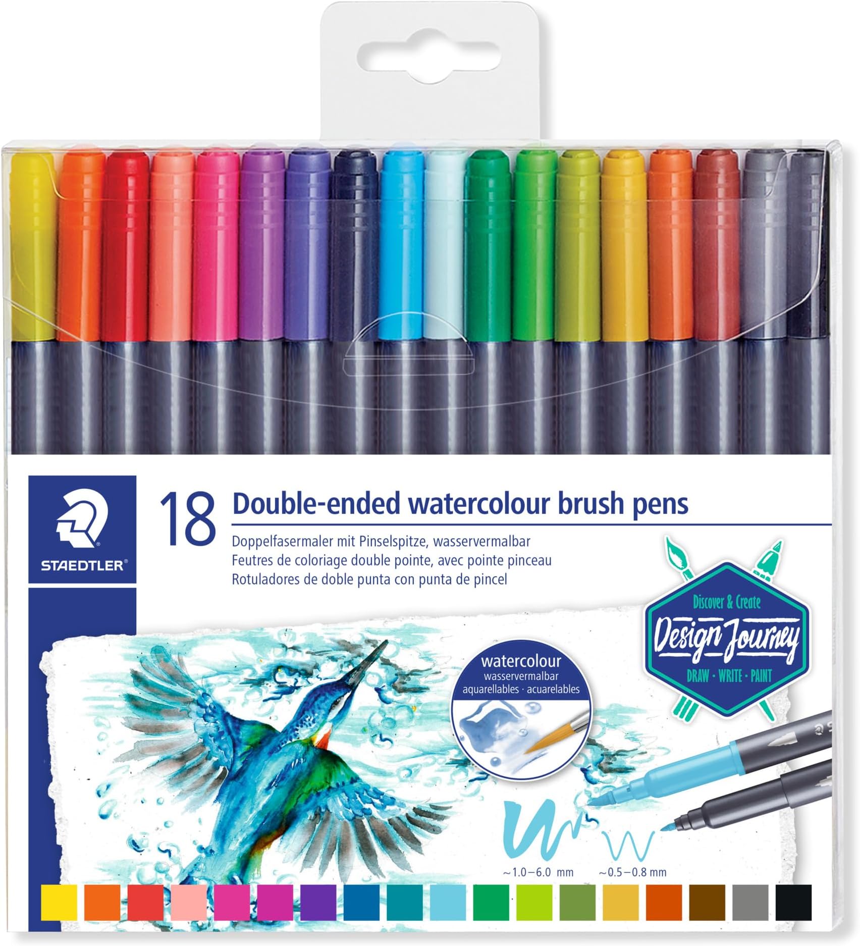 STAEDTLER 3200 TB36 Design Journey Double-Ended Fibre-Tip Pens with ...