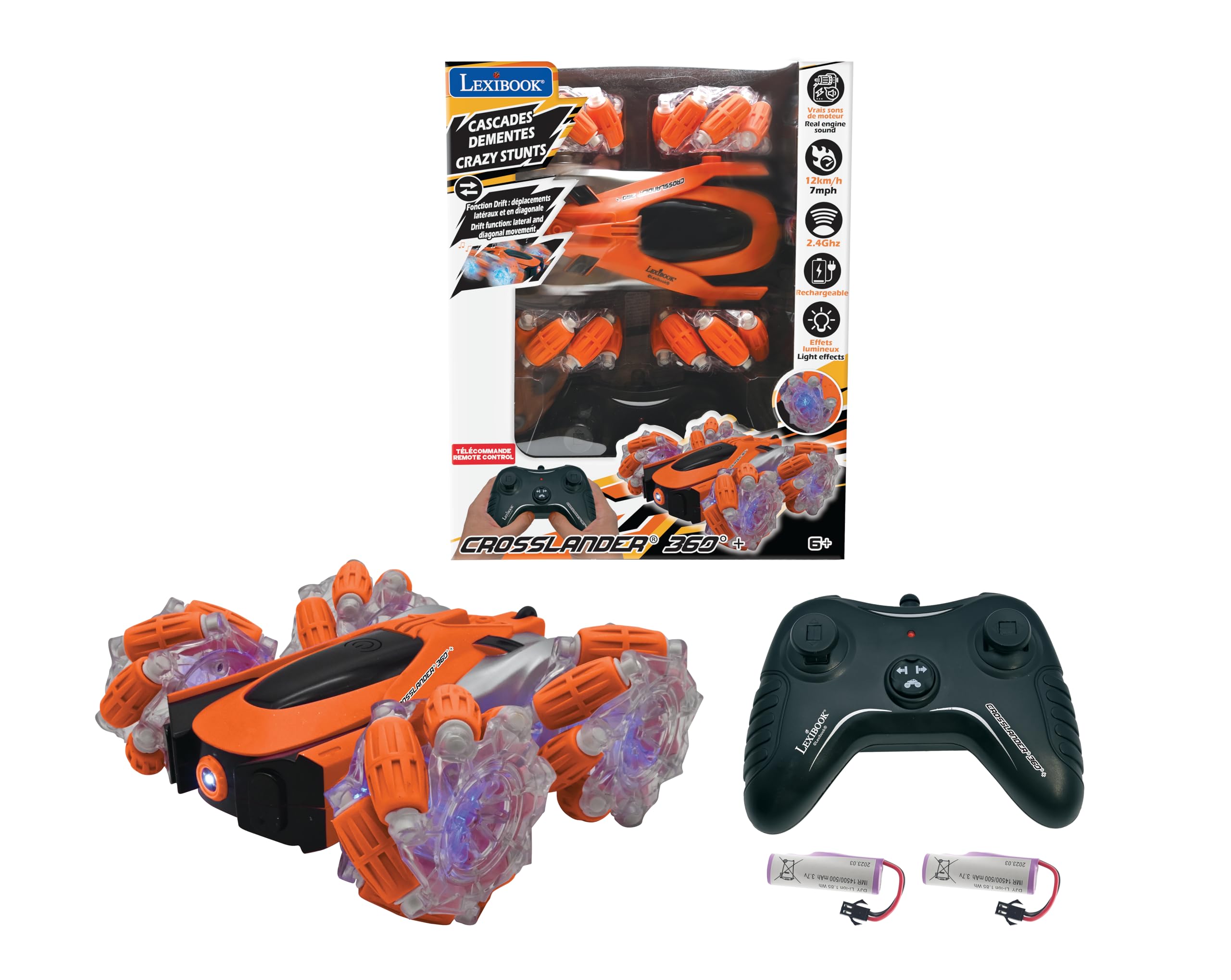 Amazon.com: Lexibook - Crosslander Glow-in-The-Dark Radio Control car ...