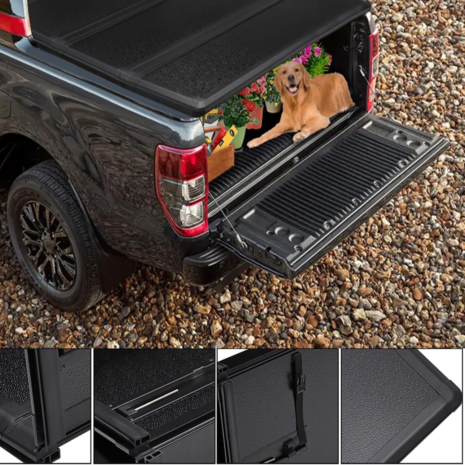 Snapklik.com : MERXENG Hard Folding Truck Bed Tonneau Cover For Ford ...