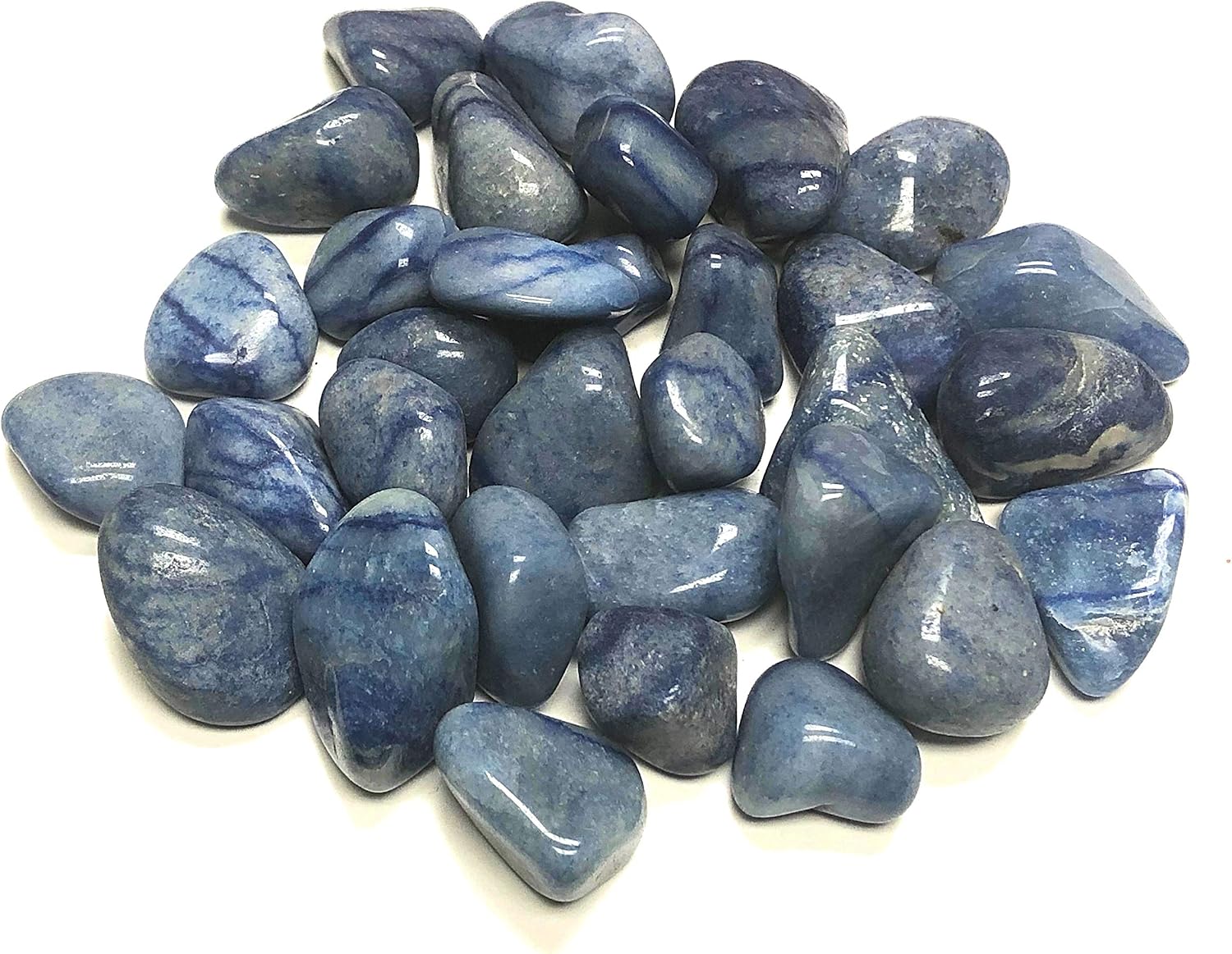 Amazon.com: Zentron Crystal Collection Tumbled Blue Quartz Stones ...