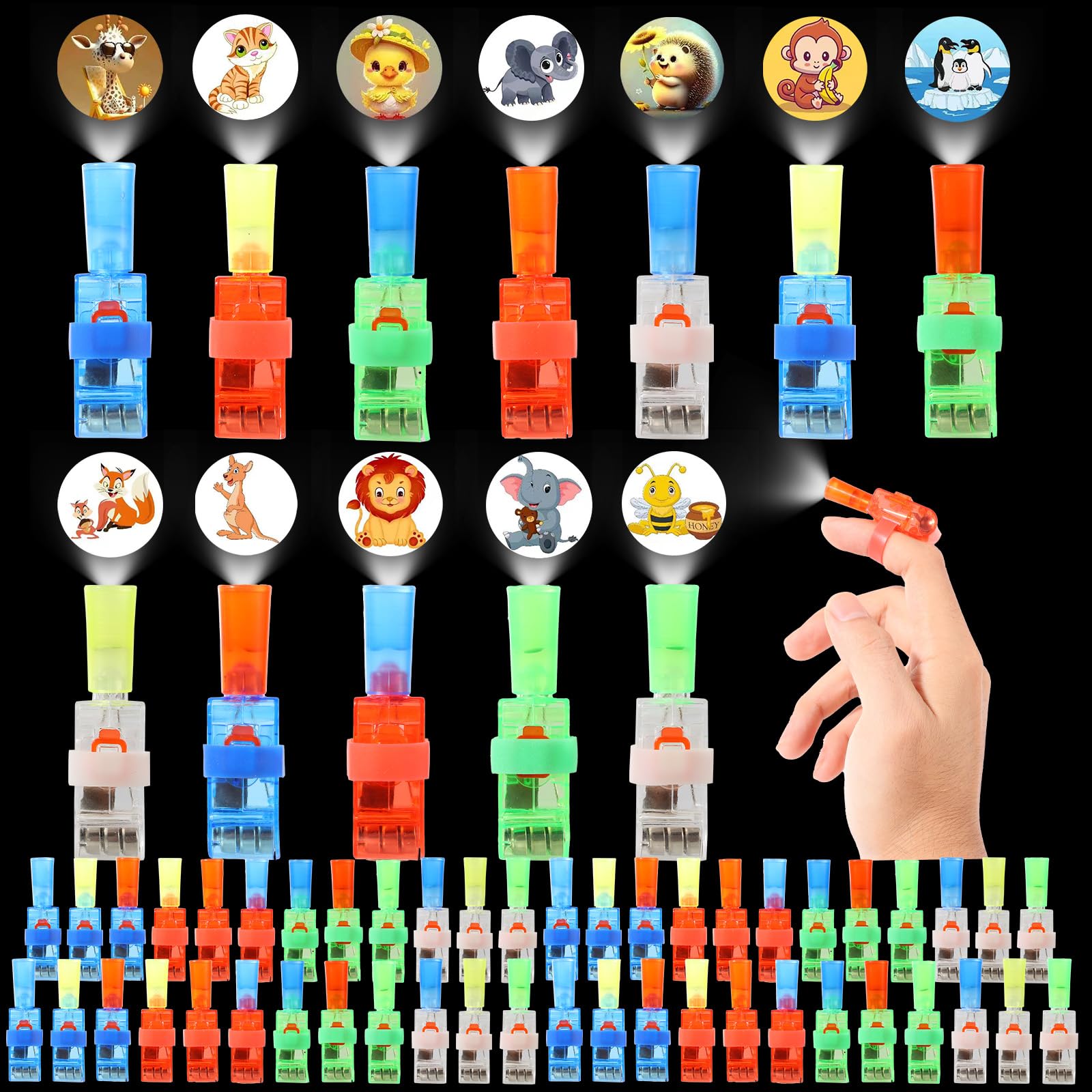 Amazon.com: 48 PCS LED Finger Lights for Kids Flashlights Projection ...