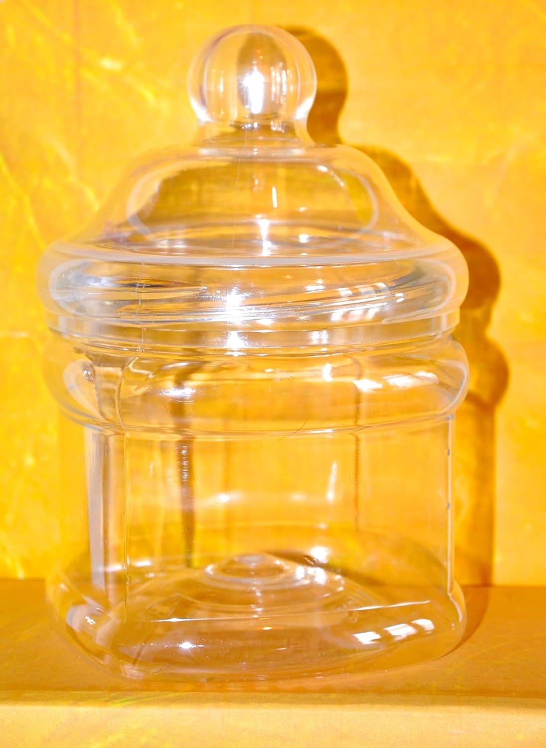 Amazon.com: 750ml Plastic Square Round Storage Jar with Victorian Lid ...