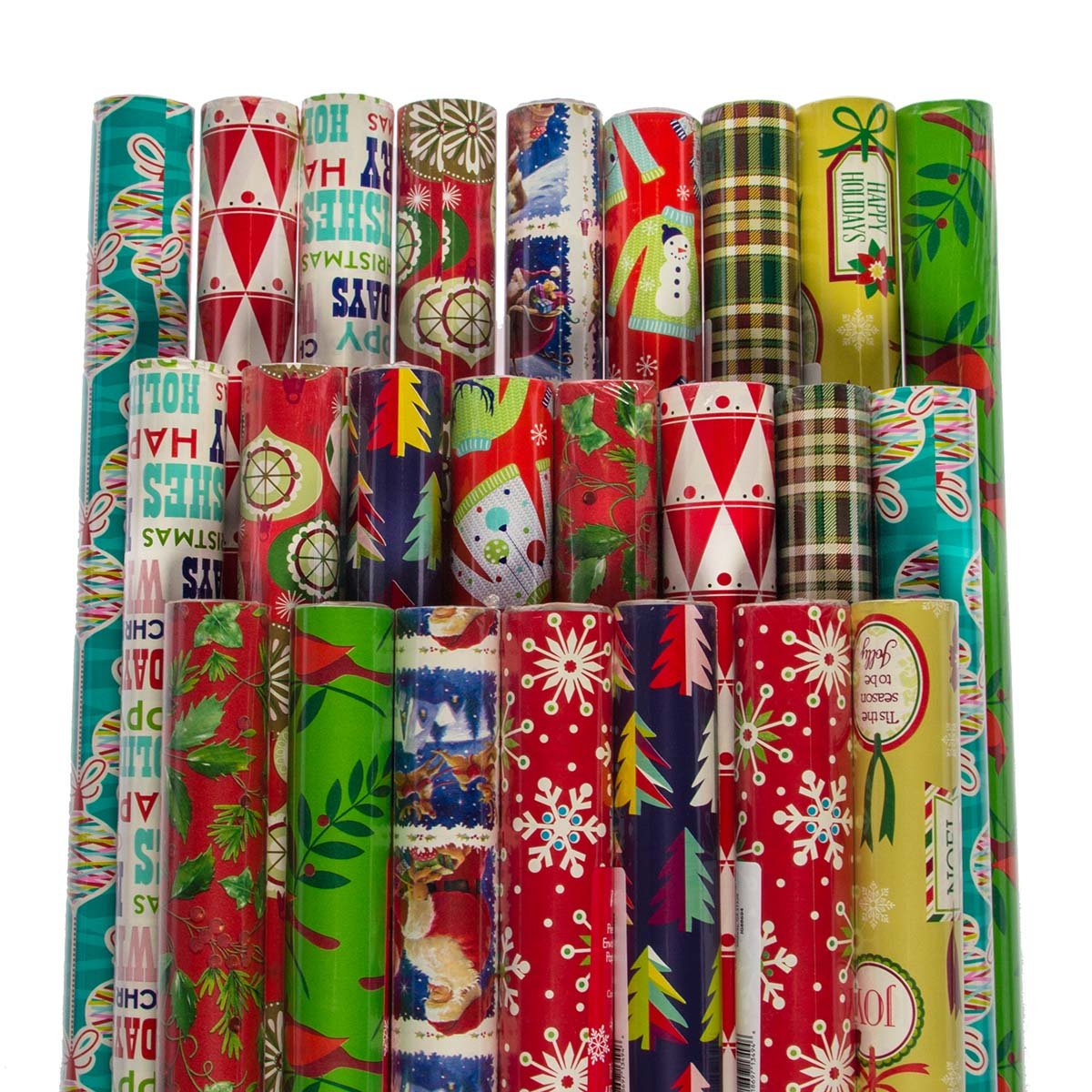 Buy Paper Craft (24 Pack) Christmas Wrapping Paper Jumbo Rolls Bulk Set ...