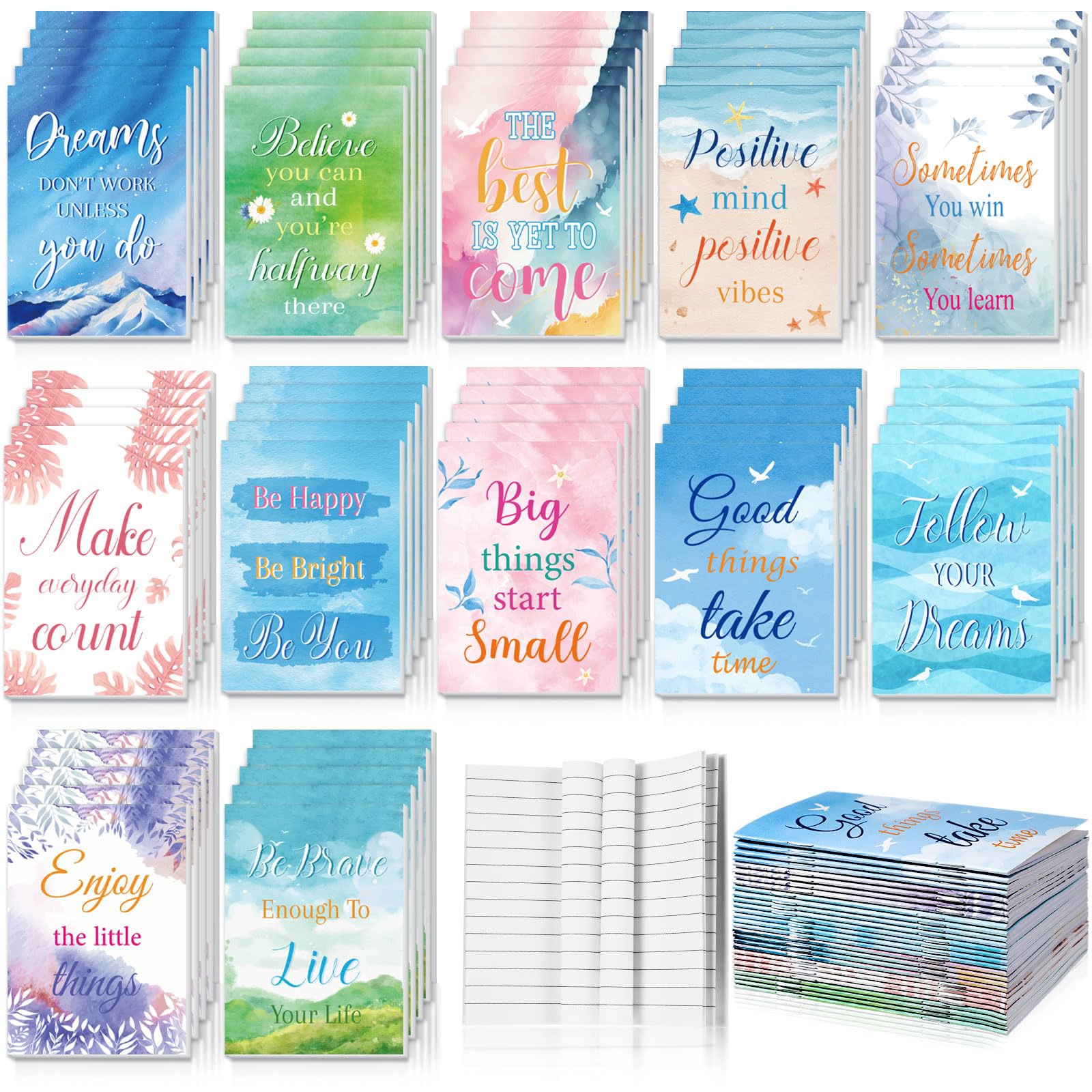 Amazon.com : 60 Pcs Inspirational Notepads Mini Motivational Notebooks ...