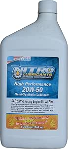Amazon.com: Nitro Lubricants 20W-50 High Performance Racing Motor Oil ...