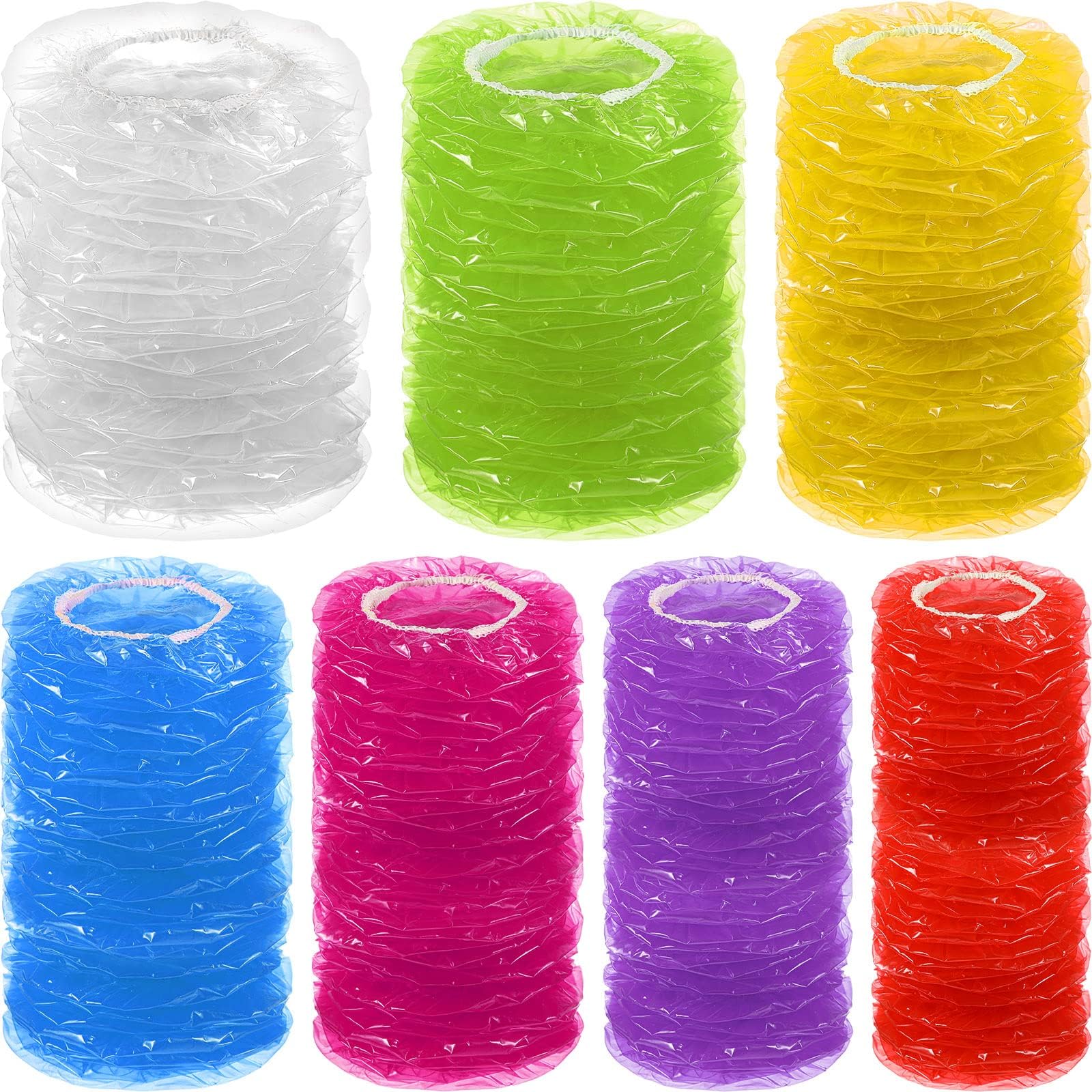 Amazon.com: 100 Pieces Elastic Food Covers Colorful Reusable Food ...