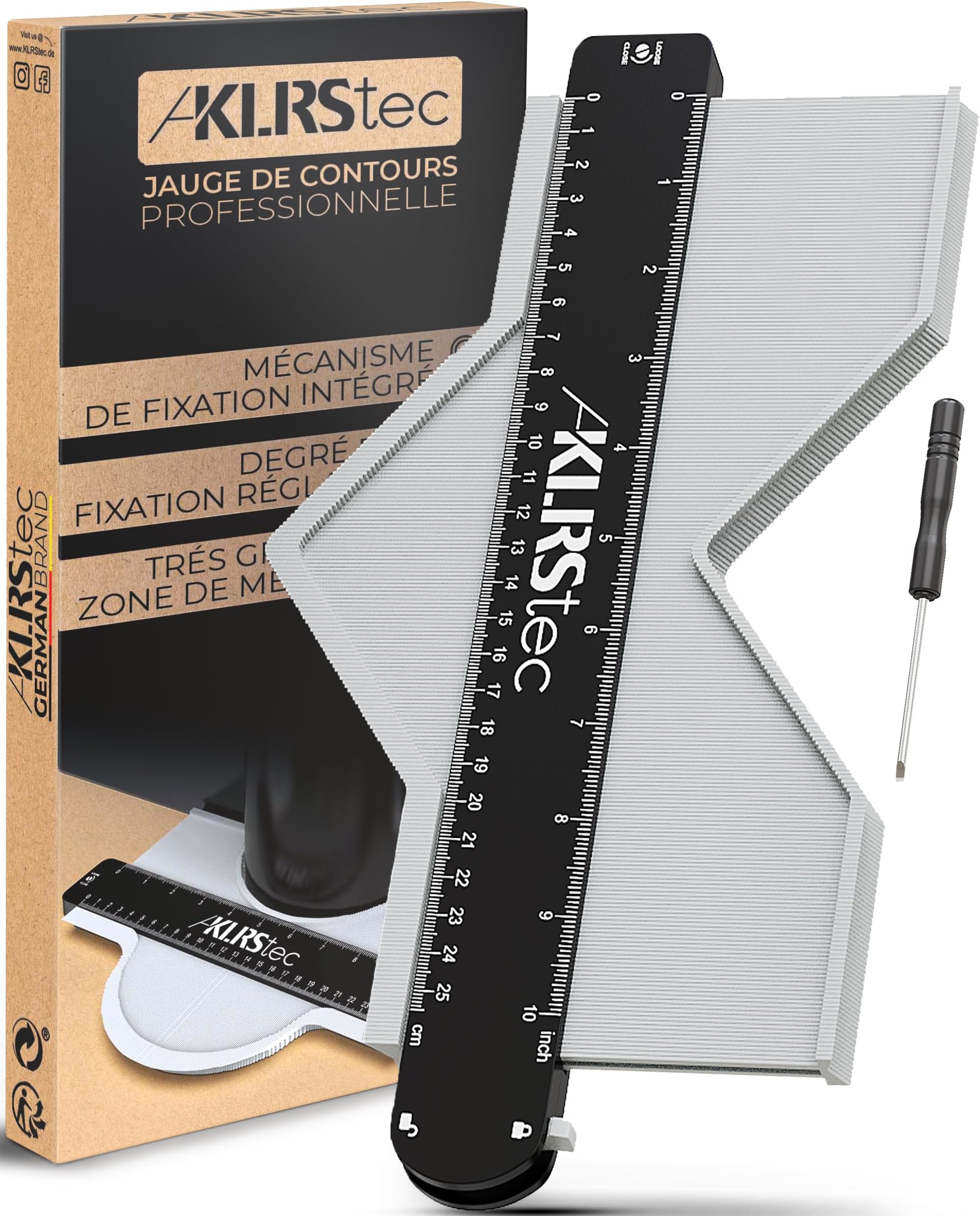 KLRStec® Jauge professionnelle de contours - Jauge à aiguilles de haute ...