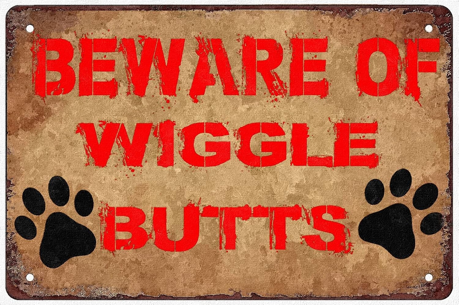 Amazon.com: Metal Tin Sign Warning Beware Of Wiggle Butts For Men Women ...