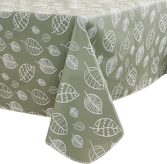 Amazon.com: Heavy Duty Vinyl Tablecloth with Flannel Backing Waterproof ...