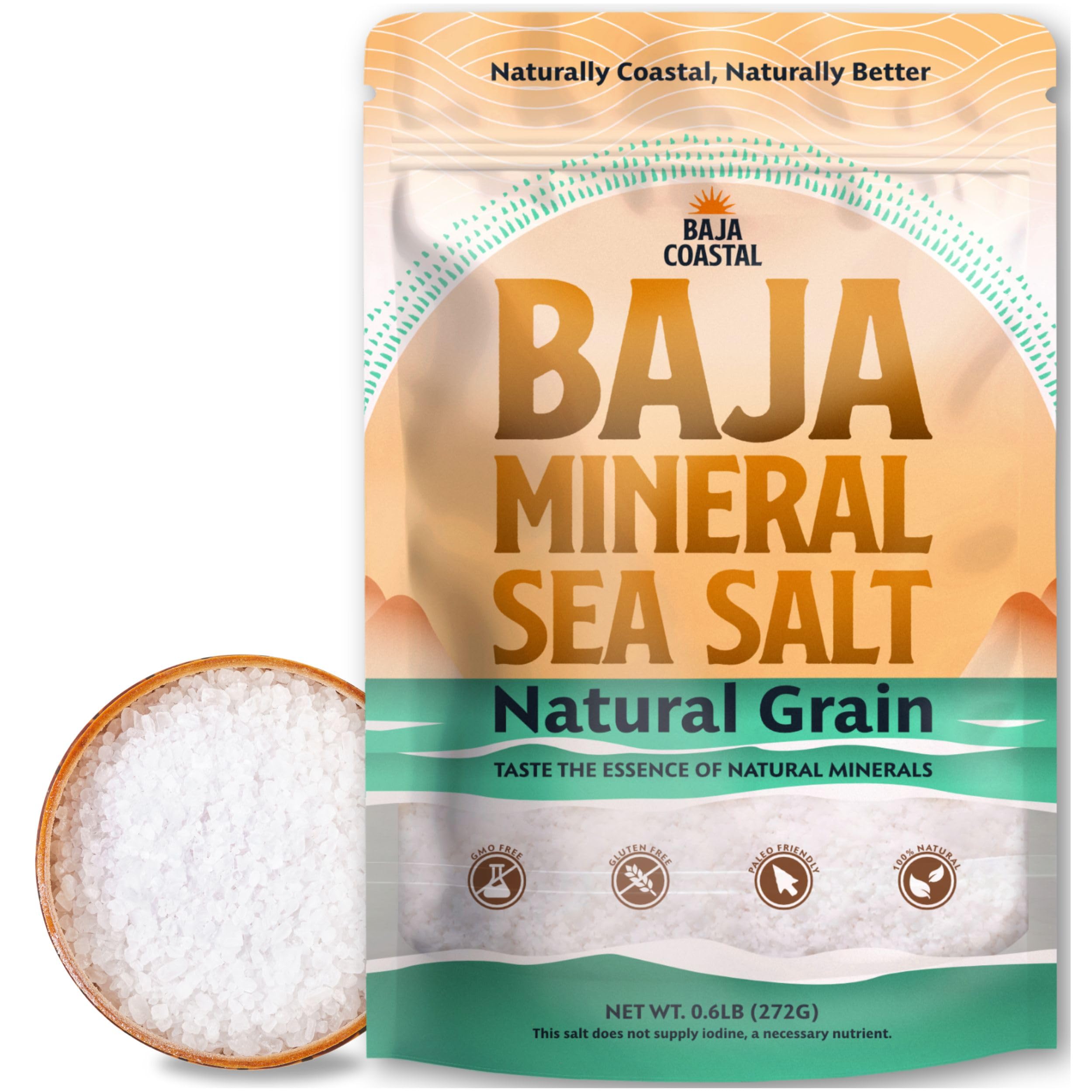 Buy Baja CoastalBaja Mineral Sea Salt, 0.6lb - 9.6oz. 100% & Unrefined ...
