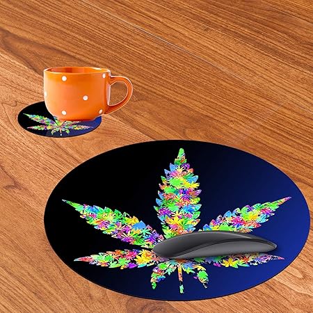 Amazon.com : Marijuana Leaf Design Cannabis Pot Low Profile Thin Mouse ...