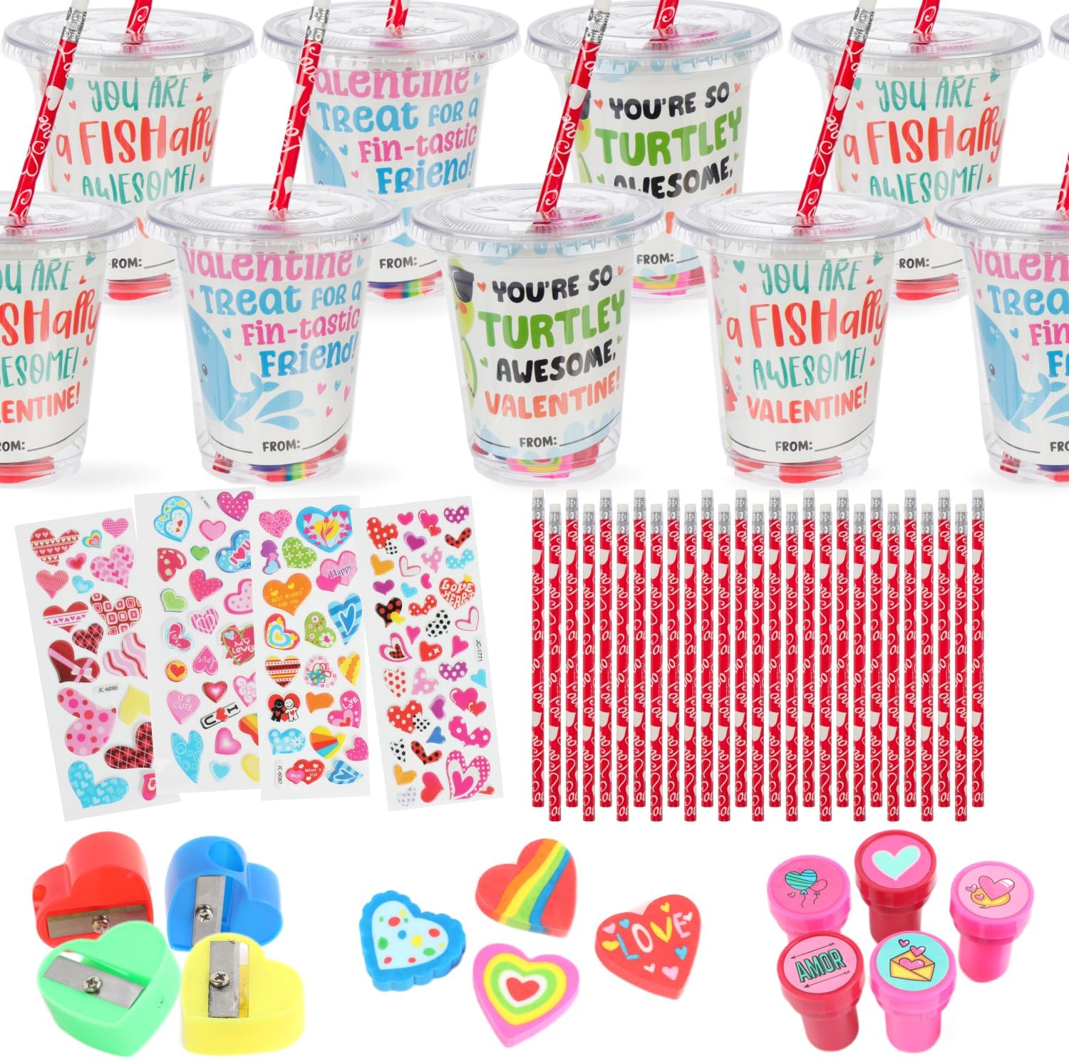 Amazon.com: Funeta 30-Pack Valentine's Day Gifts for Kids - Stationary ...