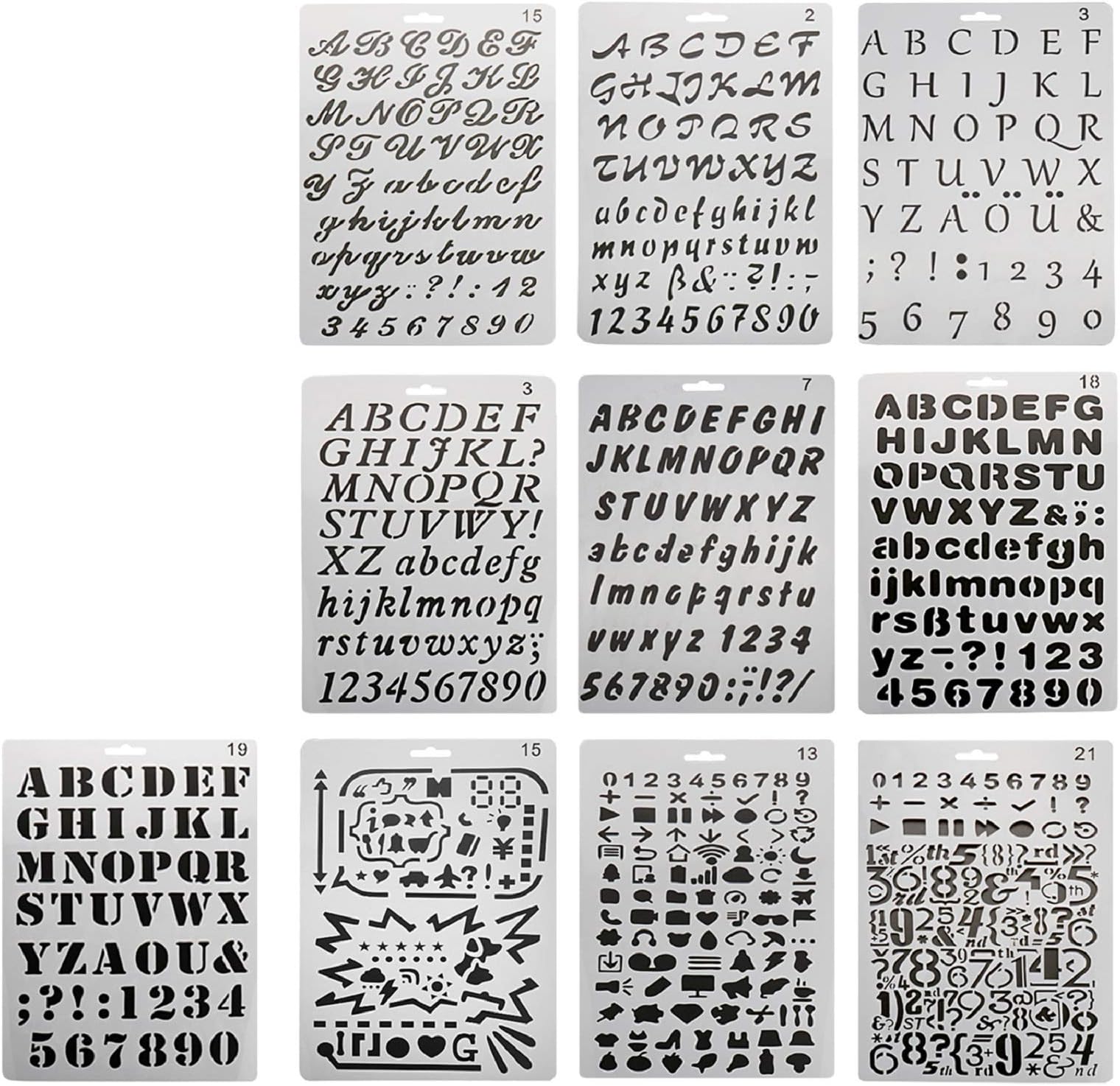 Amazon.com : SUBANG 10 Pcs Stencil Alphabet Stencil Letter Stencil ...