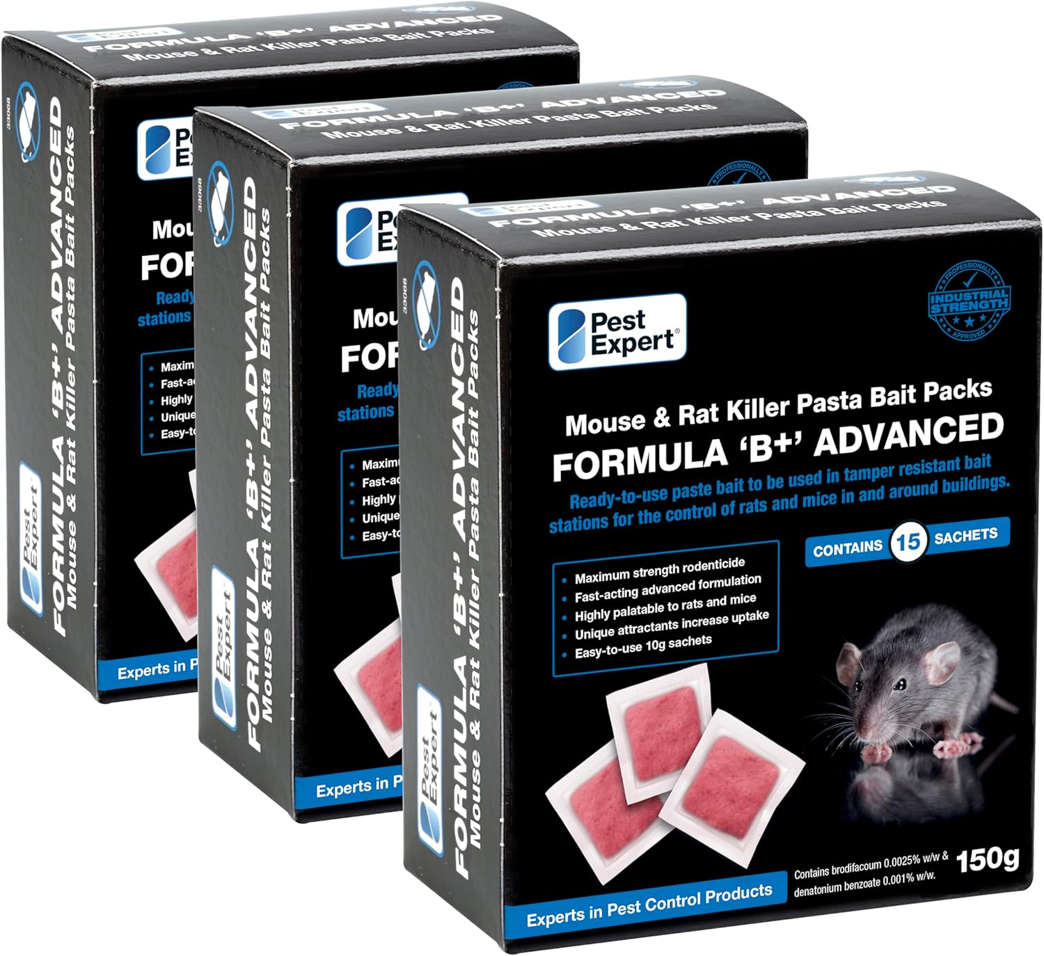 Pest Expert Formula B+ Advanced Rat & Mouse Poison Pasta Bait Sachets ...