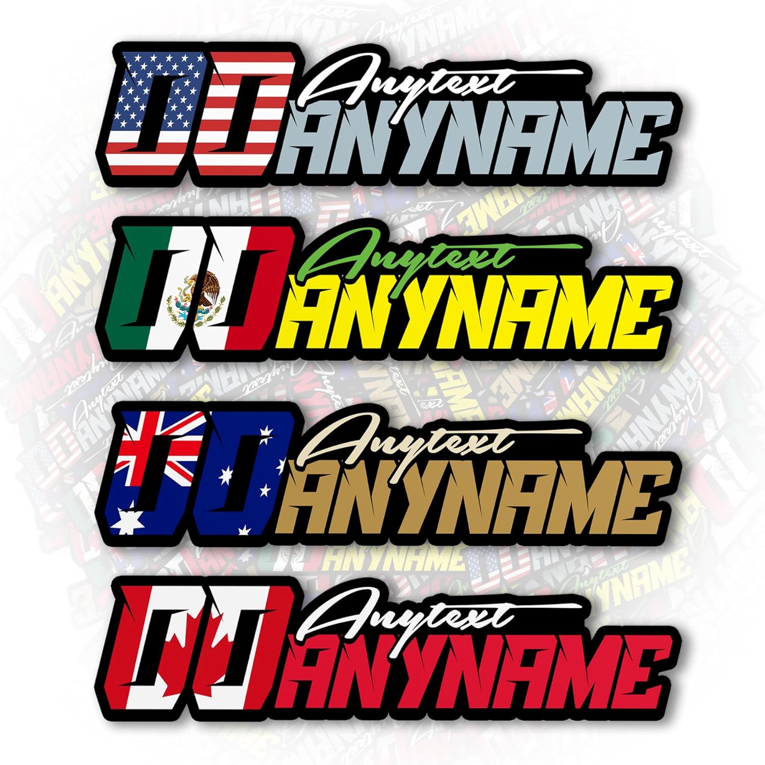 Amazon.com - Custom Race Number Decal, Personalized Racing Name Number ...