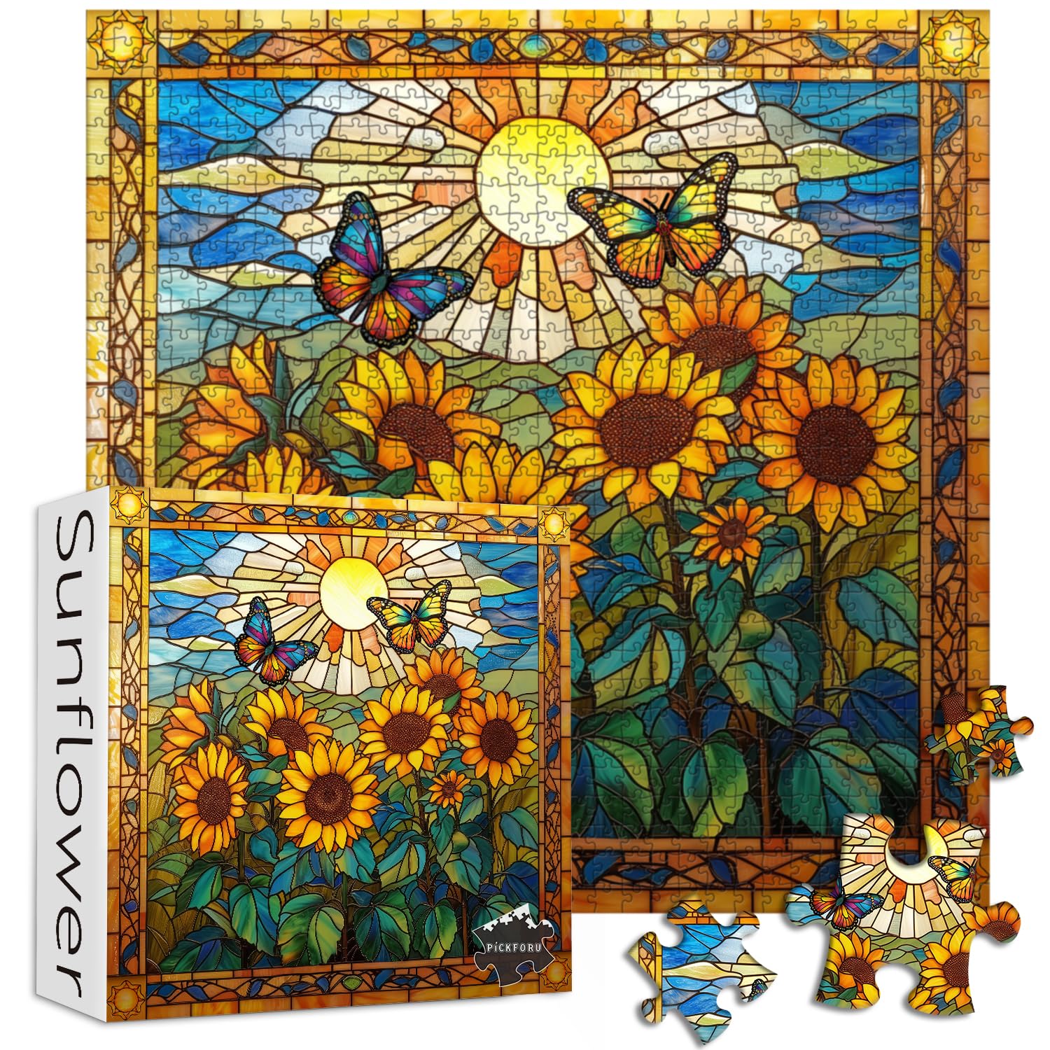 Amazon.com: Stained Glass Puzzles for Adults 1000 Pieces and up ...