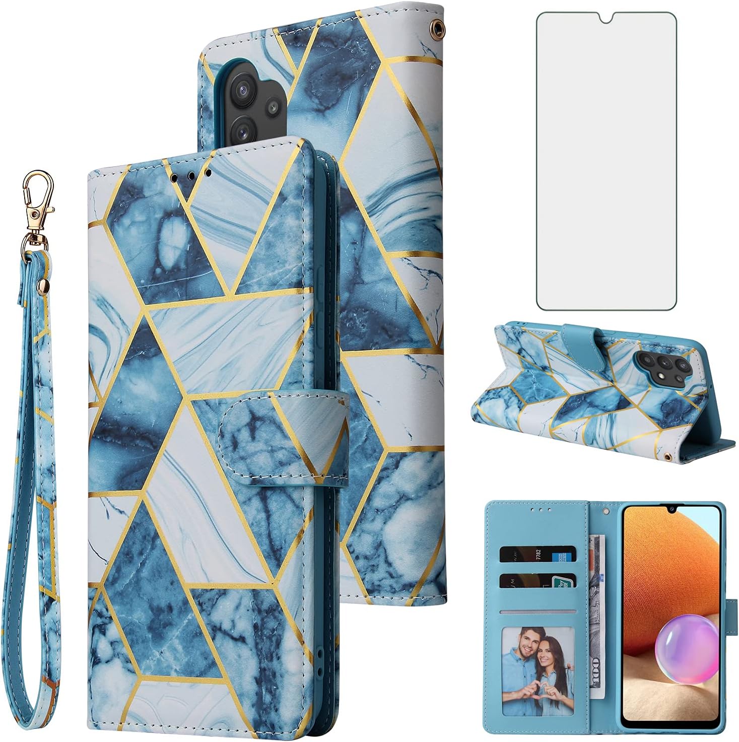 Amazon.com: Bcov Case for Galaxy A32 5G, Plum Blossom Flower Leather ...