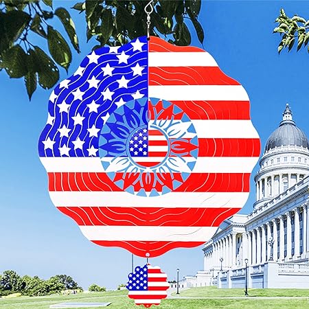 Amazon.com : In the Breeze Patriot Spin Duet - Red, White and Blue Wind ...