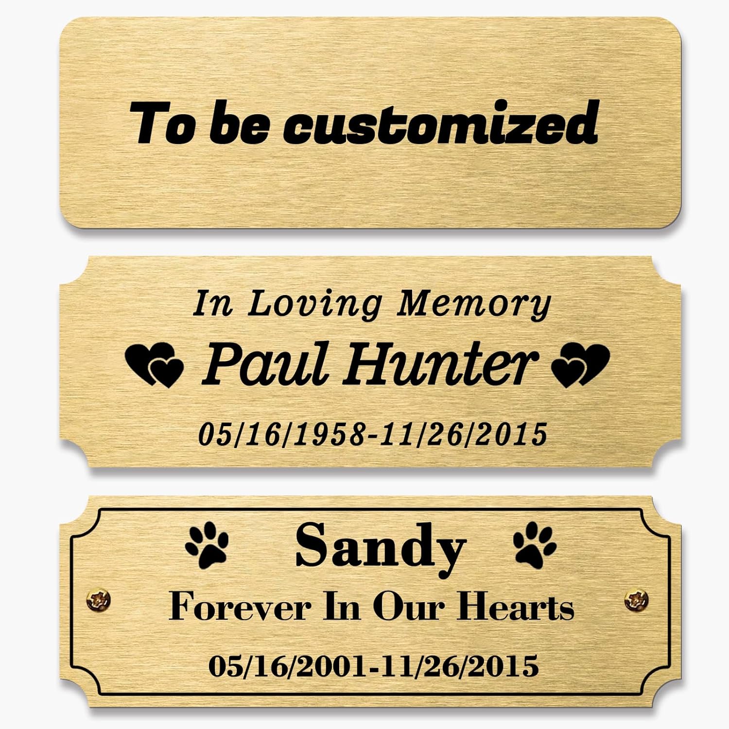 Personalized Engraved Name Plate, Brushed Solid Brass Frame Plaque with ...