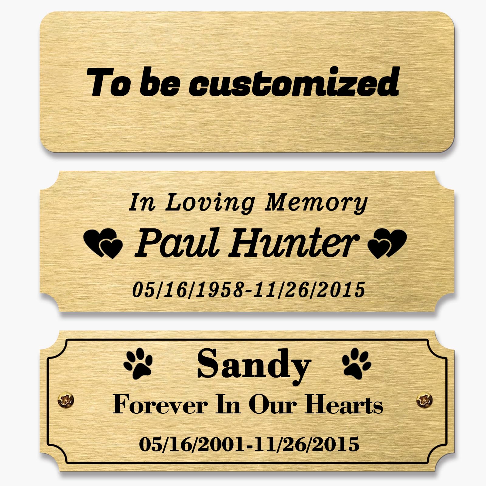 Adhesive Engraved Name Plate Custom Engraved 1x4 Gold Plate W/