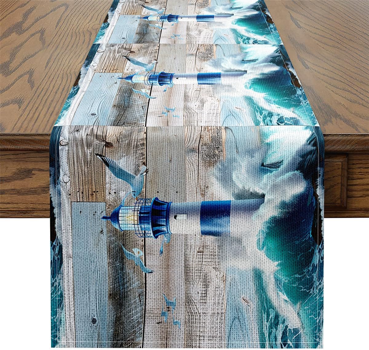 Amazon.com: Lighthouse Table Runners,Nautical Theme Table Center Decor ...