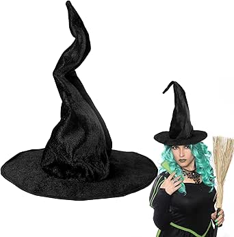 Amazon.com: XinblueCo Wicked Witch Hat for Women,Halloween Witch Cap ...