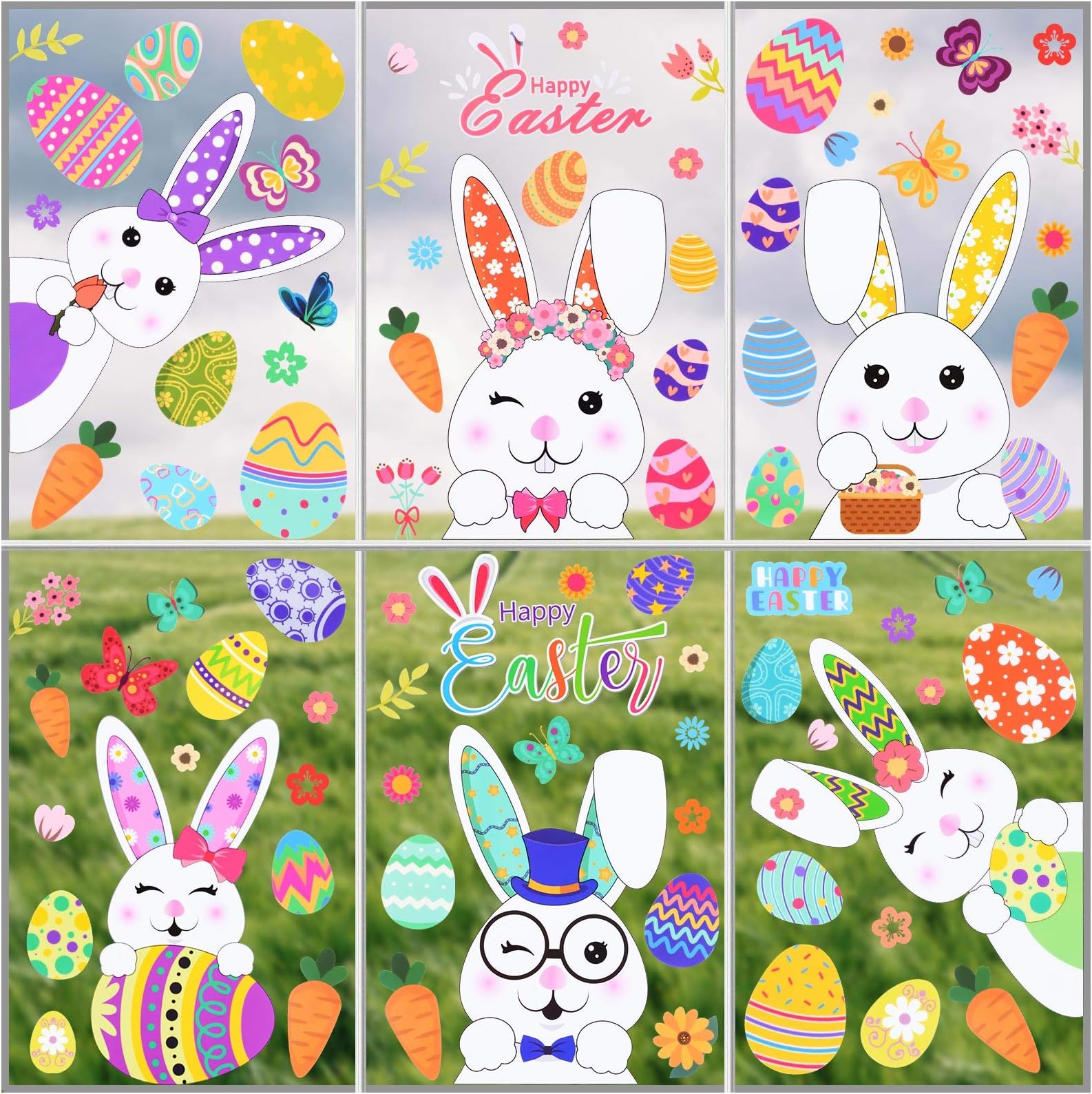 Amazon.com: 9 Sheet High Definition (face is Clear) Window Stickers for ...