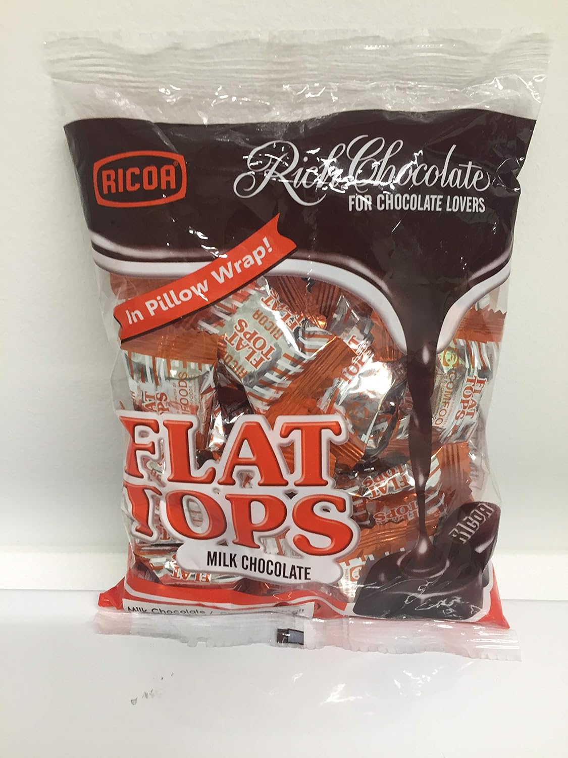 Amazon.com : 2 packs Ricoa Flat Tops Milk Chocolate 30 pcs/pack 150g ...