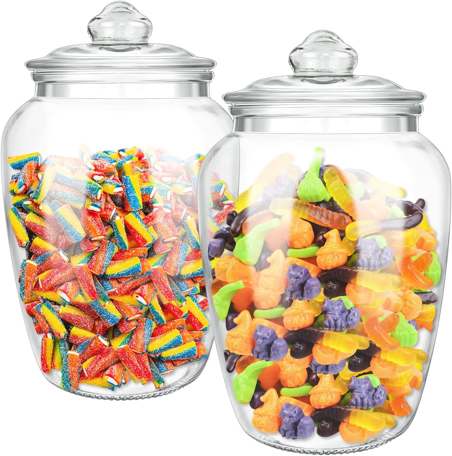 Amazon.com: Nuogo 2 Pcs 1 Gallon Candy & Cookie Jar Plastic Jars with ...
