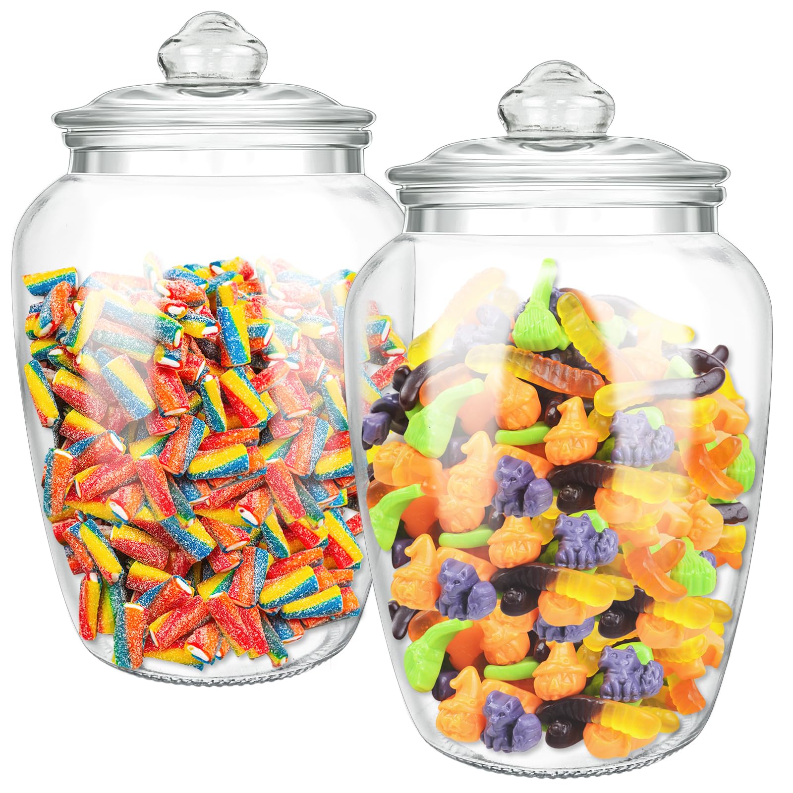 Amazon.com: YEXEXINM 2 Pcs 74 oz Glass Candy & Cookie Jars with ...