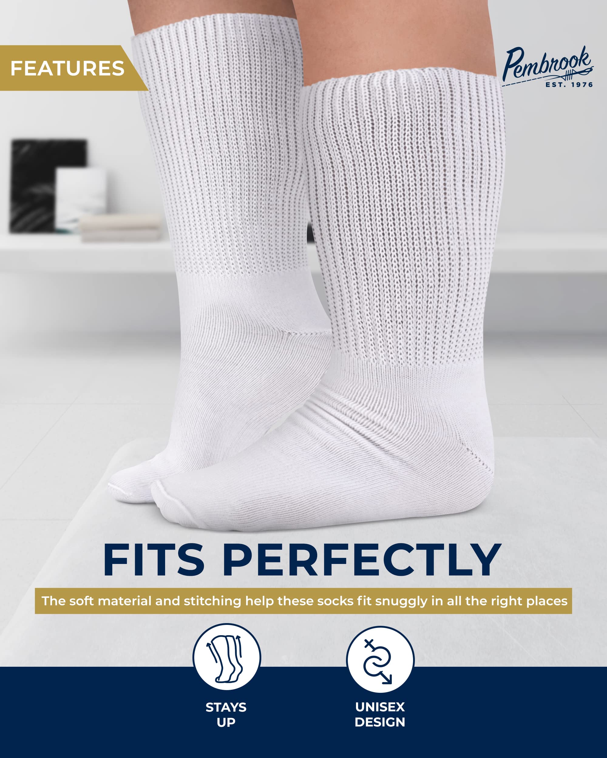 Snapklik.com : Pembrook Extra Wide Socks For Swollen Feet