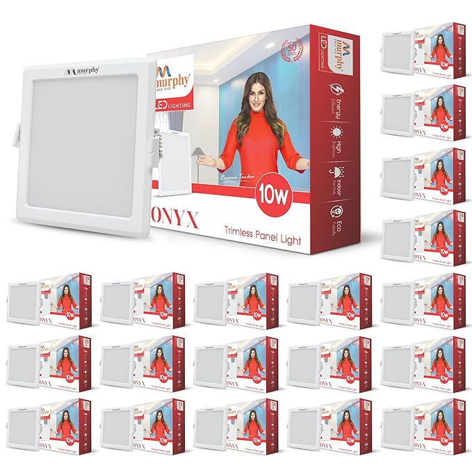 Murphy Trimless Square LED Panel Light – 10W Warm White | Glare-Free ...