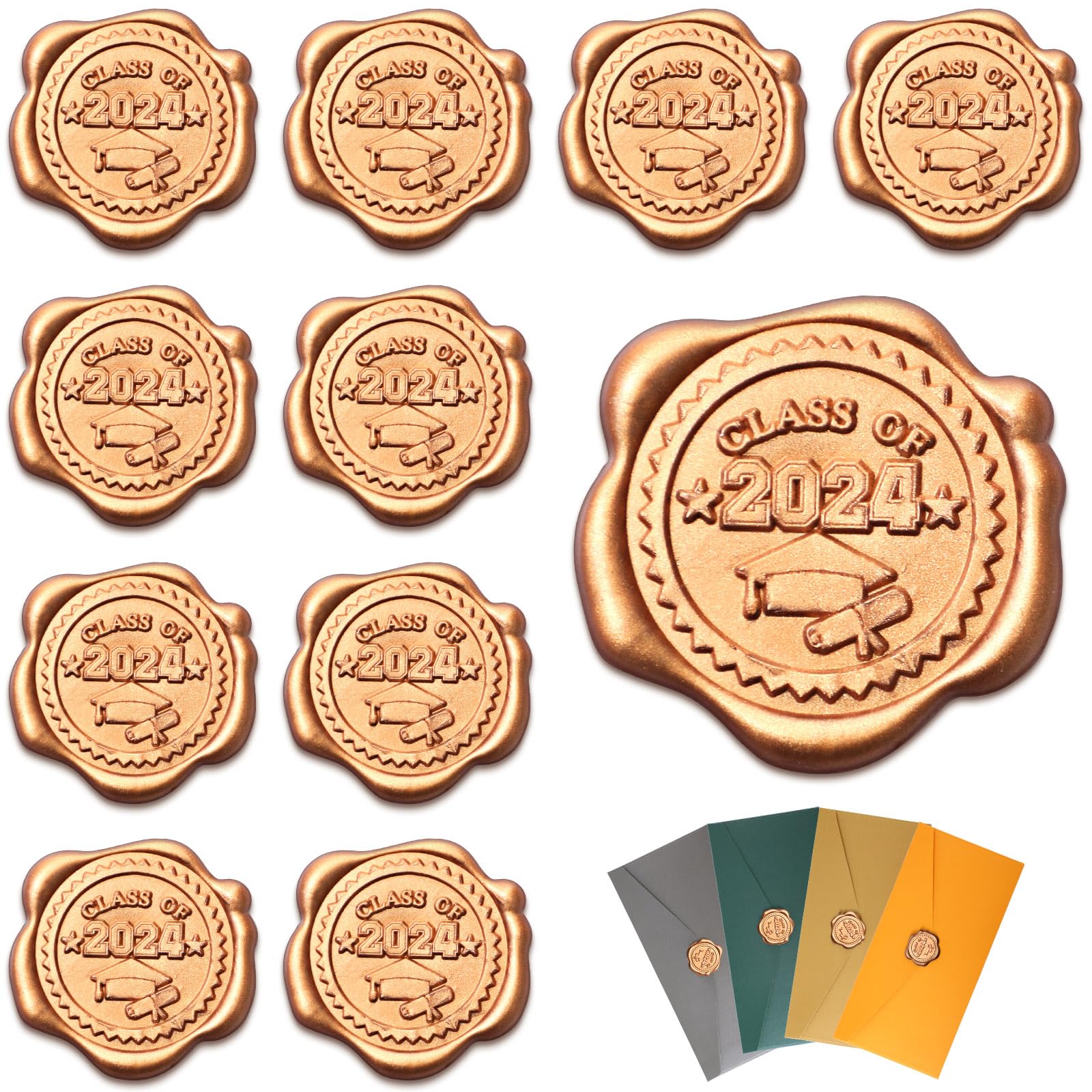 Snapklik.com : Gersoniel 50 Pcs Graduation Wax Seal Stickers Envelope ...