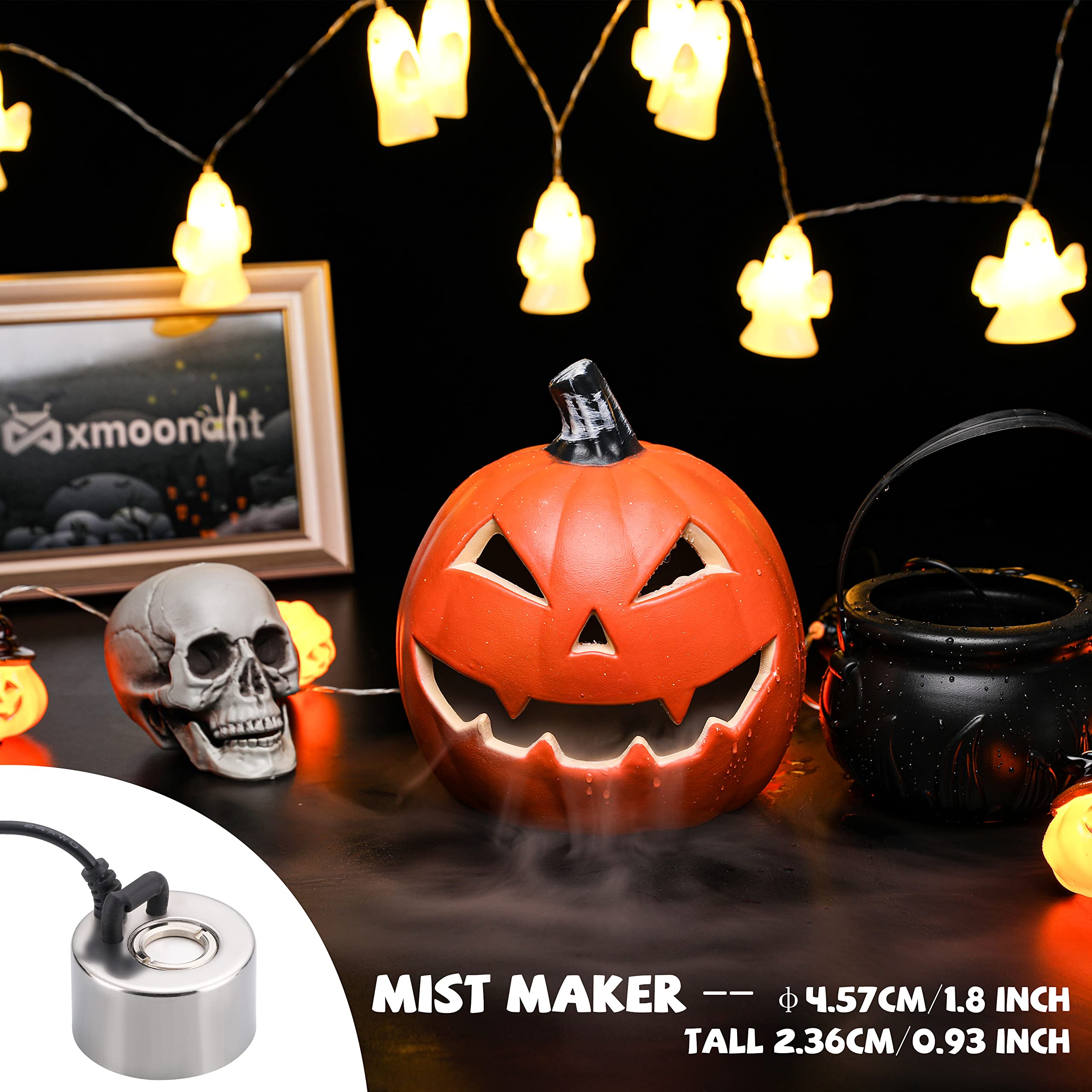 Mxmoonant Mist Maker 350ml/H, Halloween Party Ultrasonic Pond Fogger ...