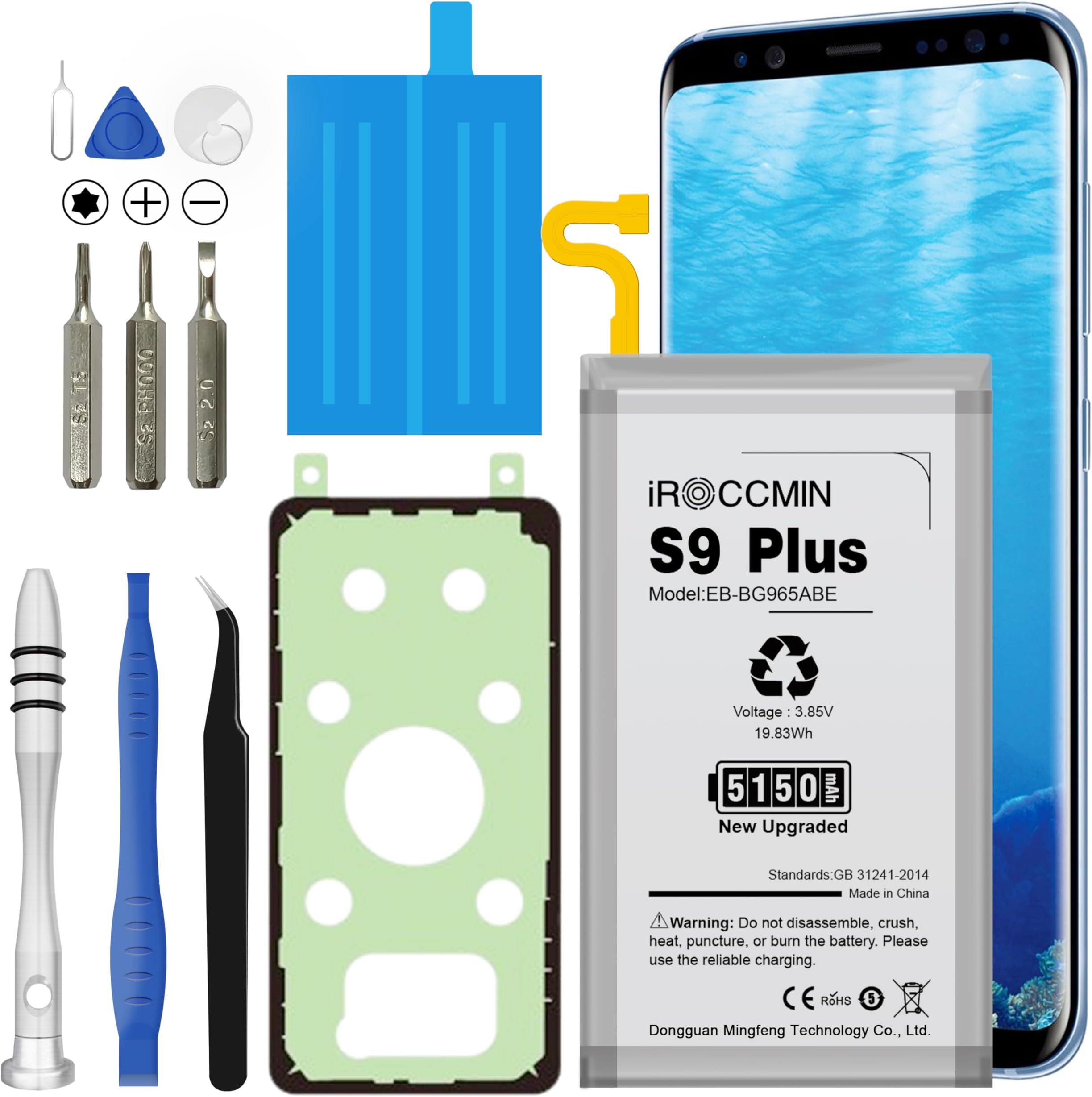 Amazon.com: iROCCMIN Galaxy S9 Plus Battery,5150mAh High Capacity Replacement Battery for ...