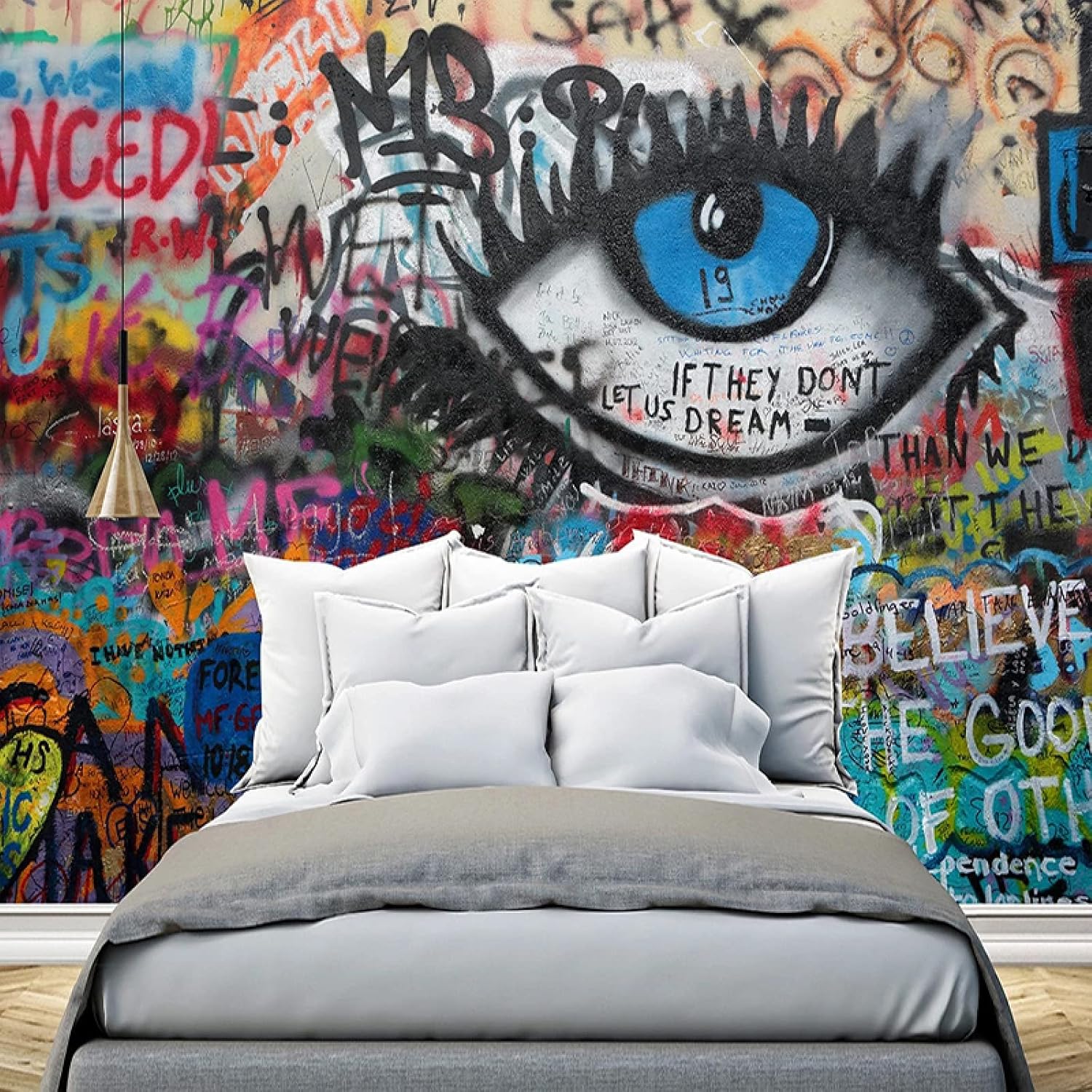 Amazon.com: cbmeu Abstract Graffiti Eyes Art Wallpaper 3D Wall Murals ...
