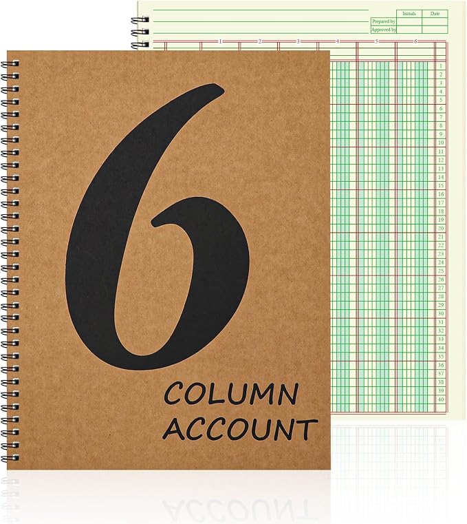 Amazon.com : 6 Column Ledger Book Columnar Pad Analysis Pad 6 Columns ...