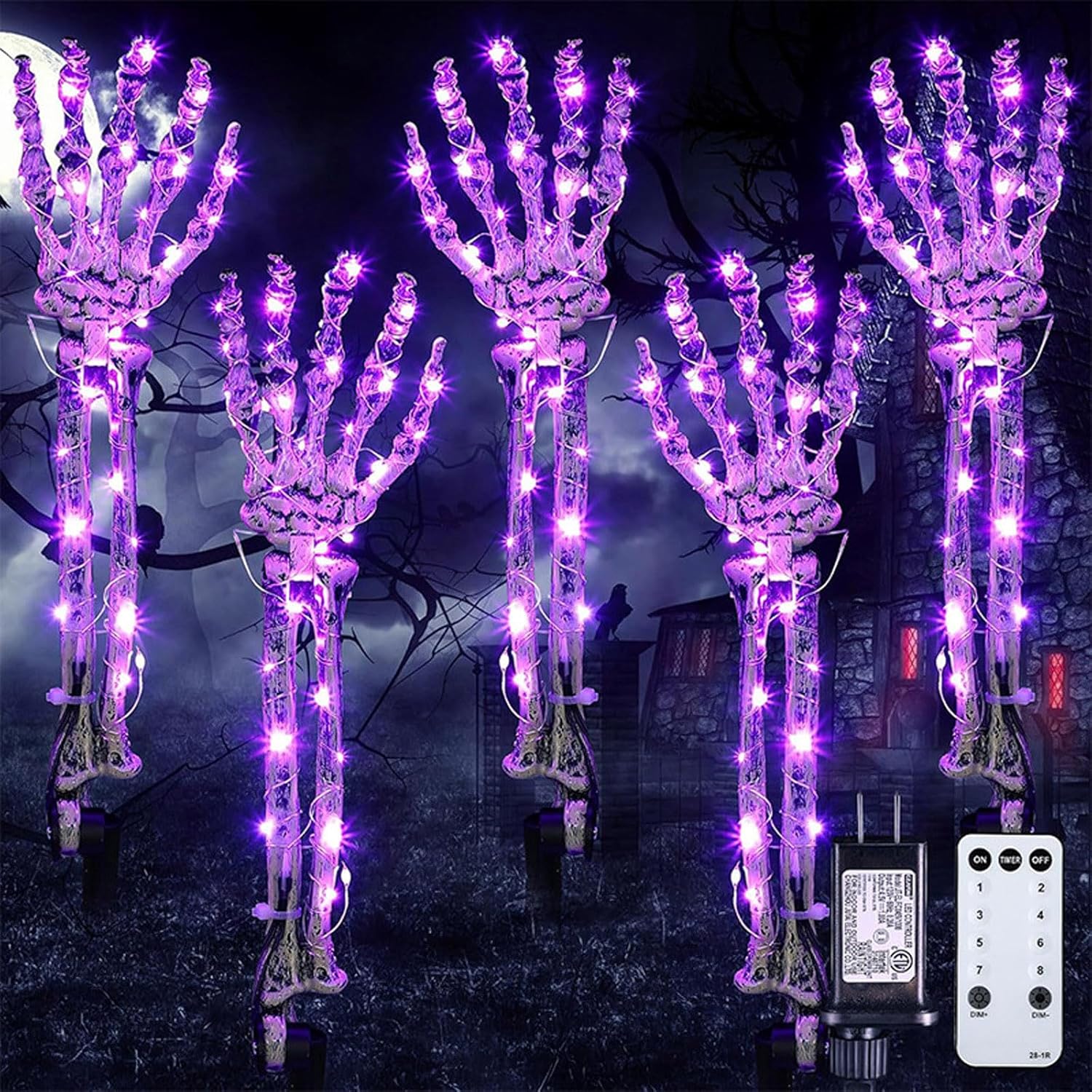 Amazon.com: Halloween Lighted Skeleton Arm Decorations 5 Pack Skeleton ...