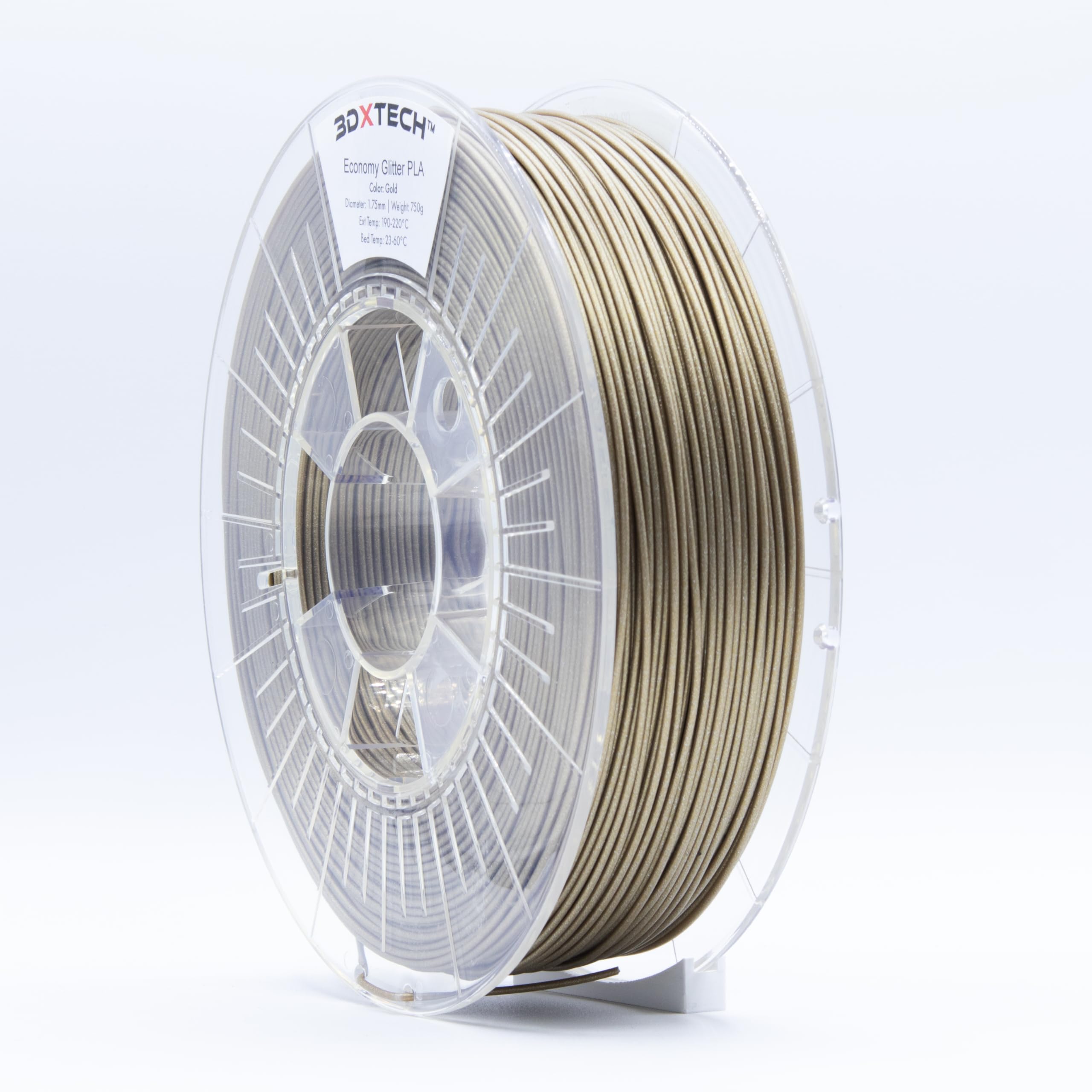 Amazon.com: 3DXTECH - 1.75mm Gold Economy Glitter PLA 3D Filament 750g ...