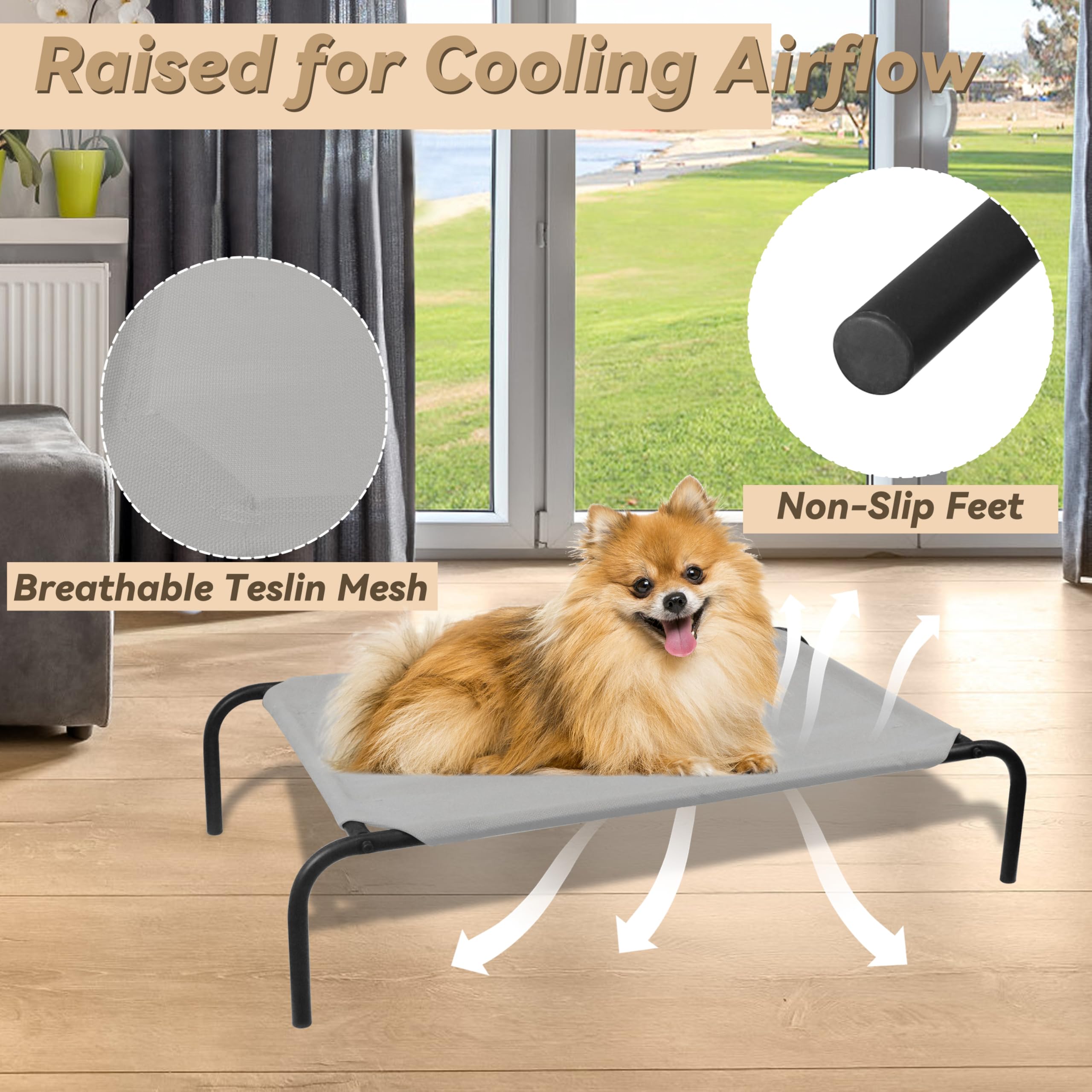 Snapklik.com : PHYEX Raised Pet Cot For Small Pets, Elevated Dog Bed