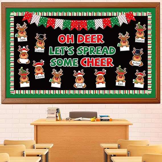 Amazon.com: Glicholi Christmas Elk Bulletin Board Set Christmas ...