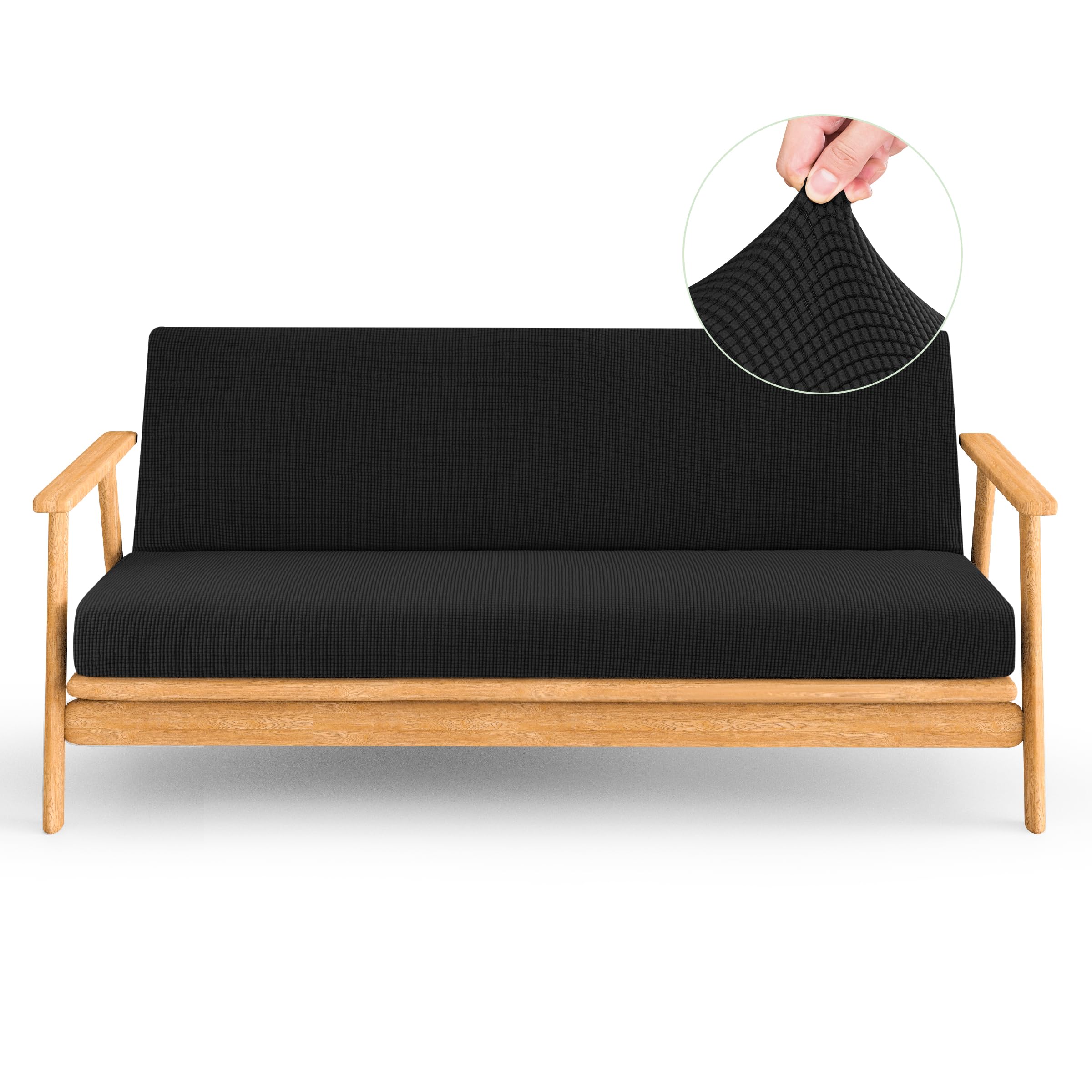 CHUN YI Jacquard Futon Cover Full Size Futon Mattress Cover Stretch ...