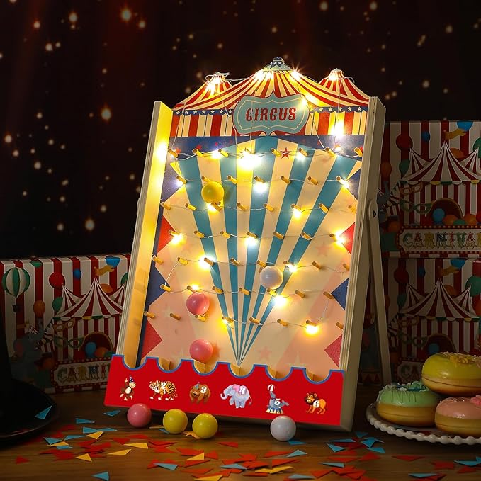 Amazon.com: Fulmoon Disk Drop Game with 10 Disks Fun Party Game Wood ...