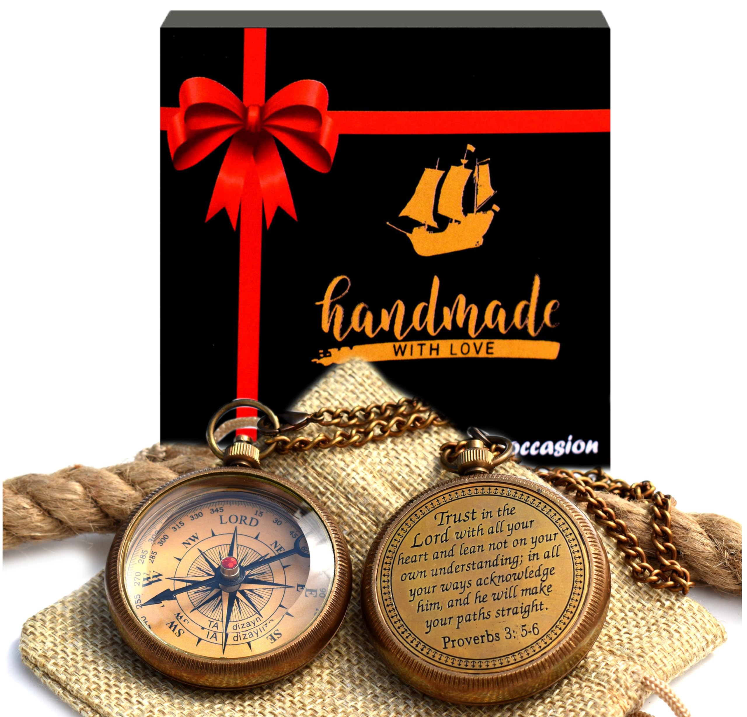 Snapklik.com : Trust In The Lord-Proverbs 3: 5-6 Quote Engraved Compass ...